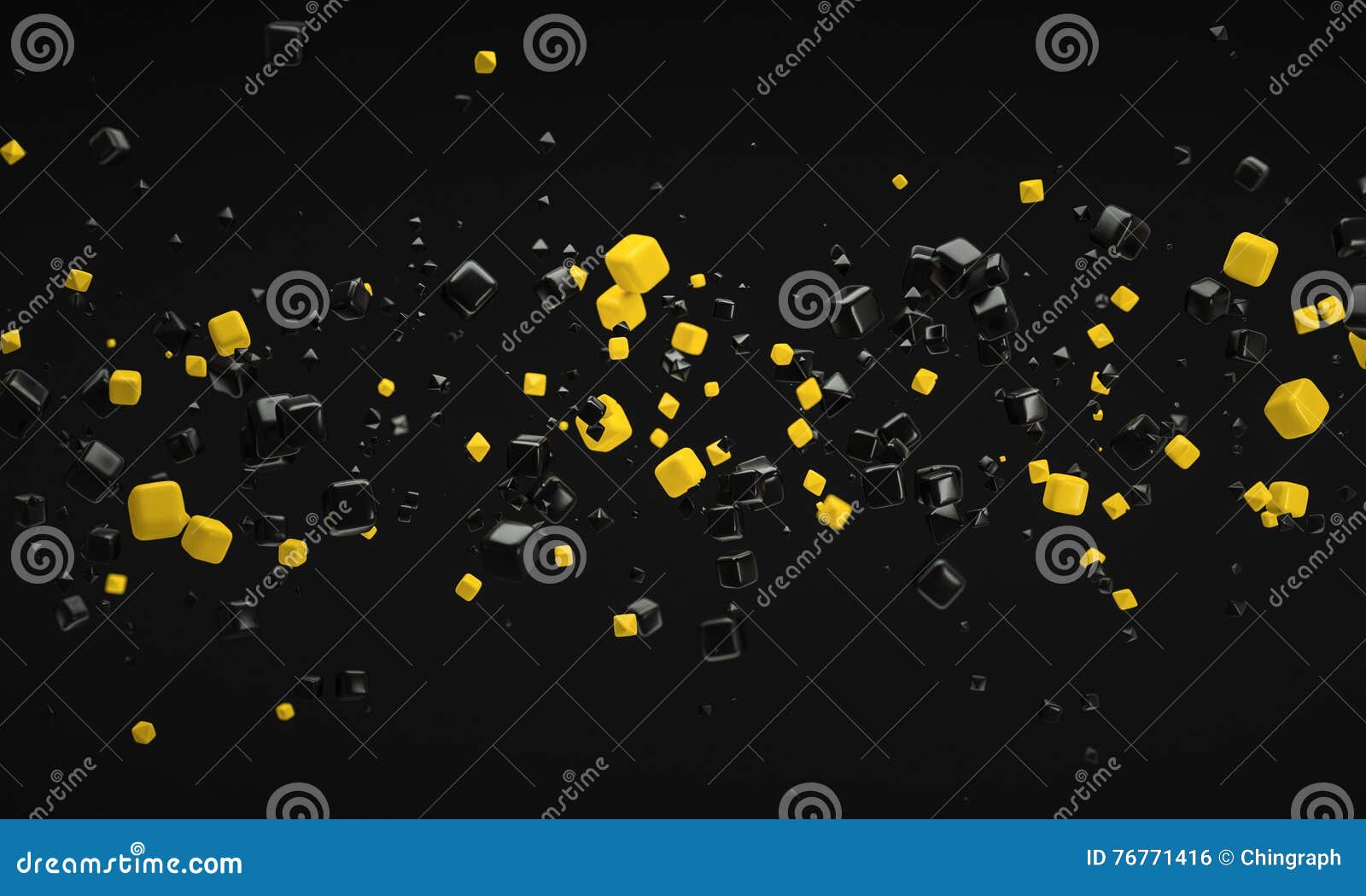 Abstract Yellow Atom Nano Technology Particle Background 3d Rend Stock ...
