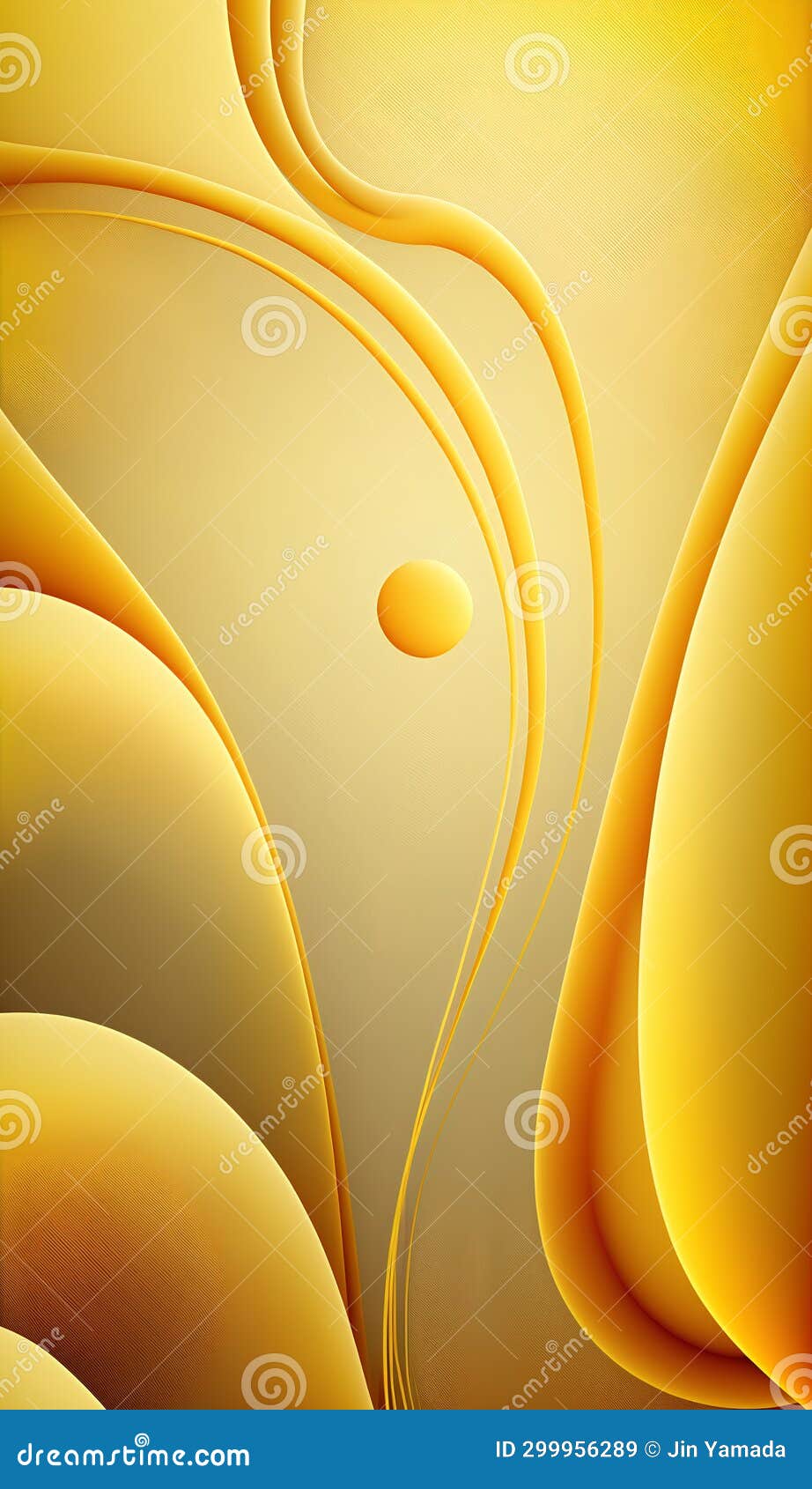 Abstract Yellow Background with Waves and Circles. Vector Illustration ...