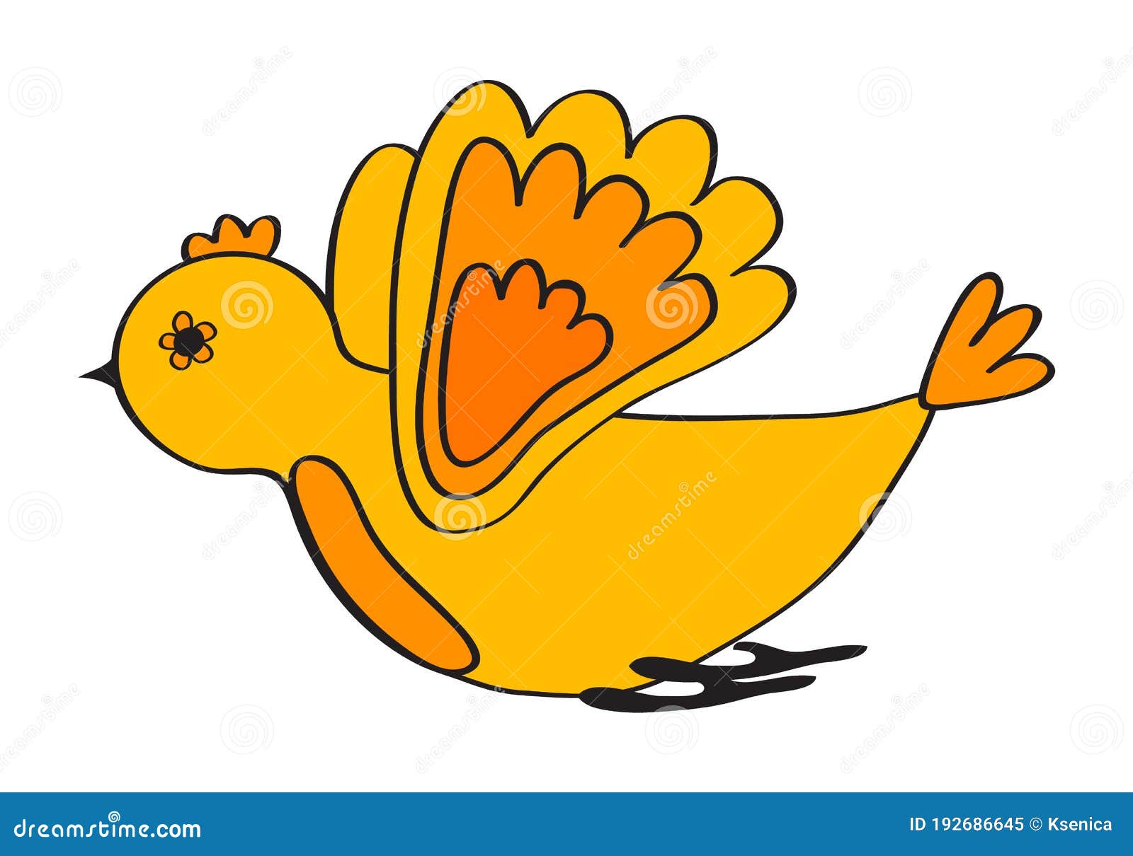 Abstract Yellow Bird. Side View. Stock Vector - Illustration of view ...