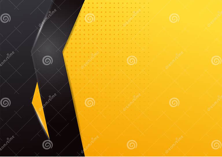 Abstract Yellow-black Background with Dots and Light Effects Stock ...