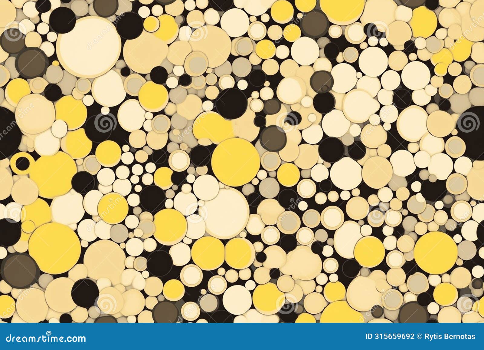 Abstract Yellow and Black Circles Pattern Stock Illustration ...