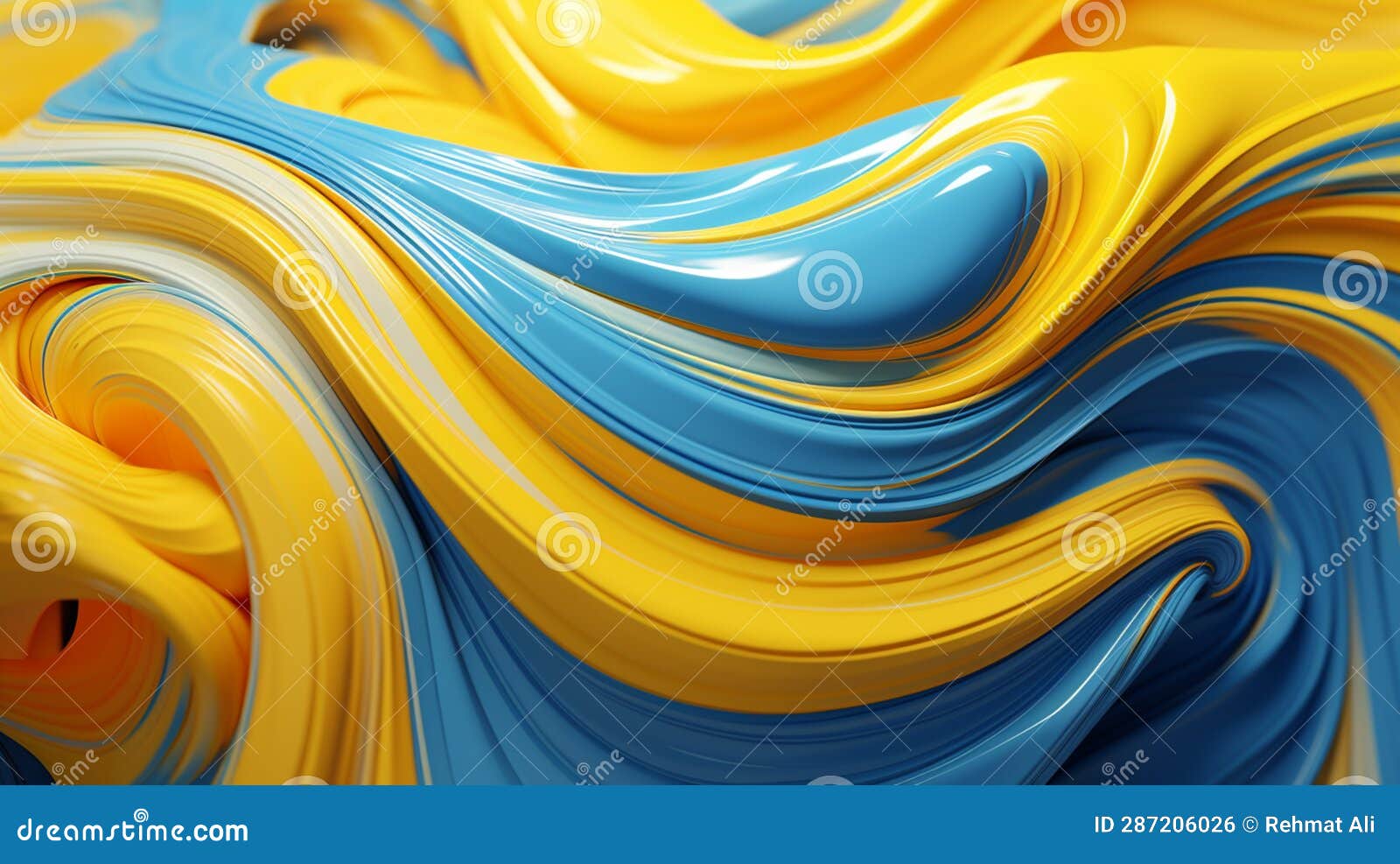 Abstract Yellow and Blue Color Line Background. Smudge Stick Stock ...