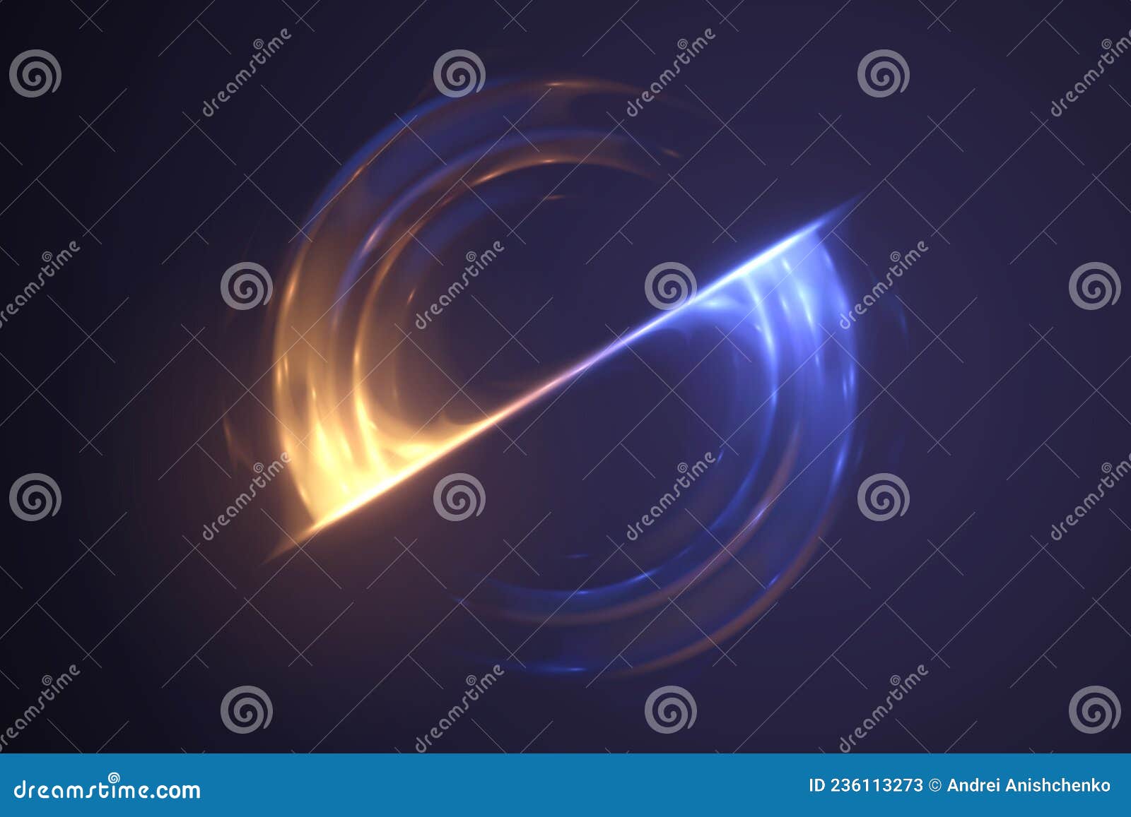 Abstract Yellow and Blue Light Circle Motion Effect Stock Vector ...