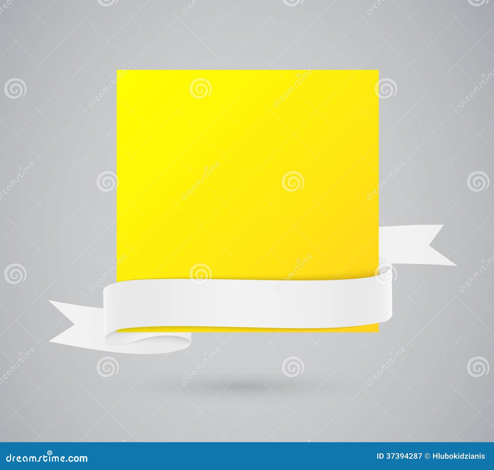 Abstract Yellow Card with Ribbon Stock Vector - Illustration of price ...