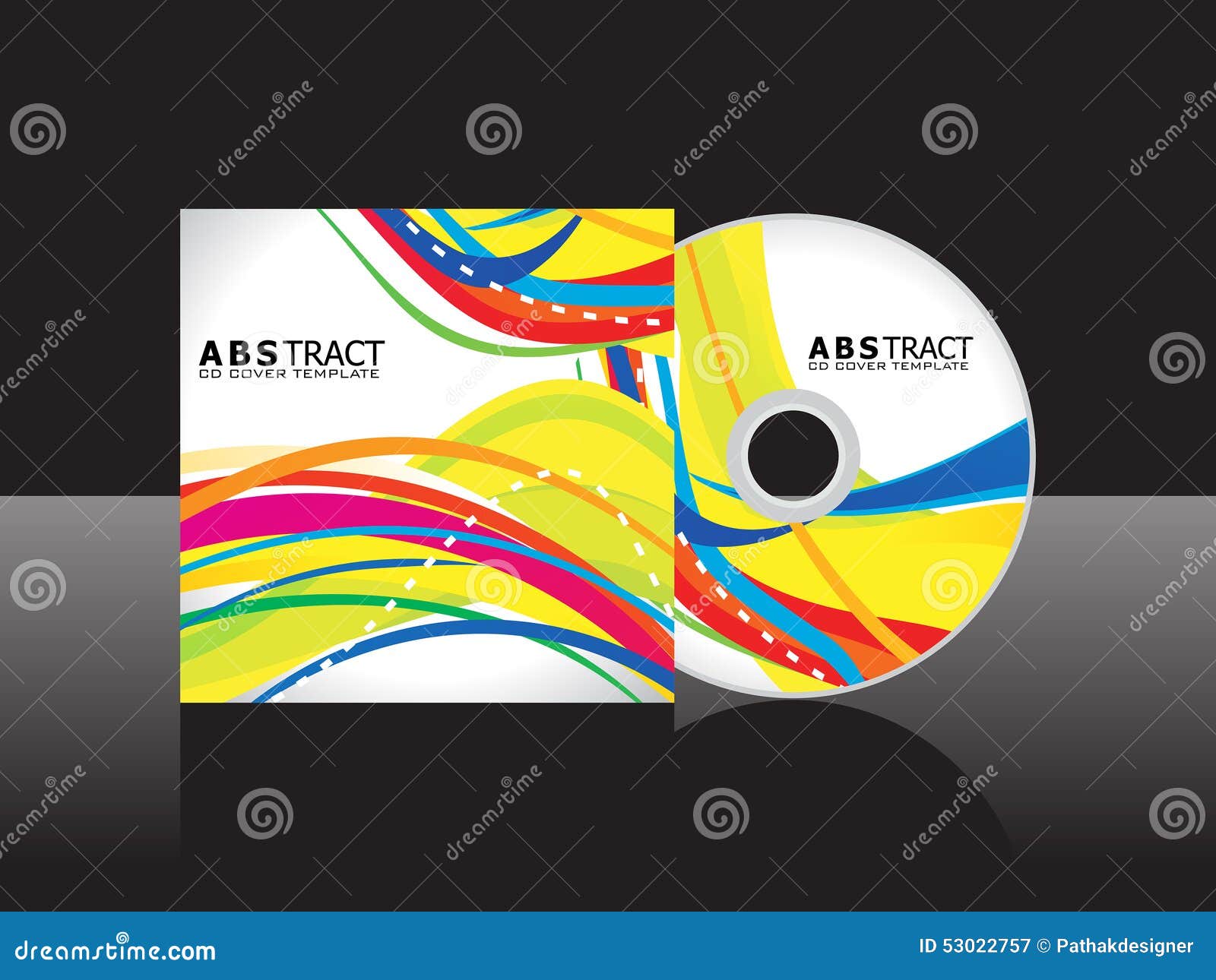 Abstract Yellow Cd Cover Template Stock Vector - Illustration of curve ...