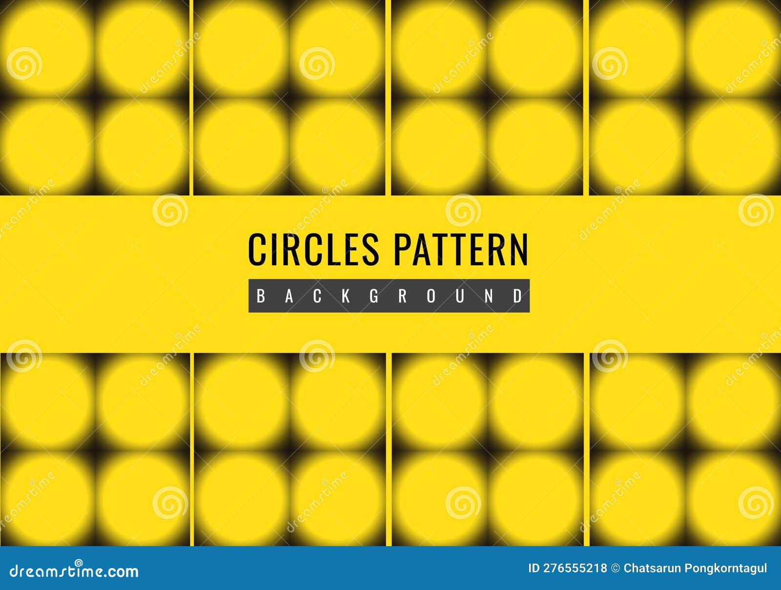 Abstract Yellow Circle Gradient Pattern on Black Background Stock ...