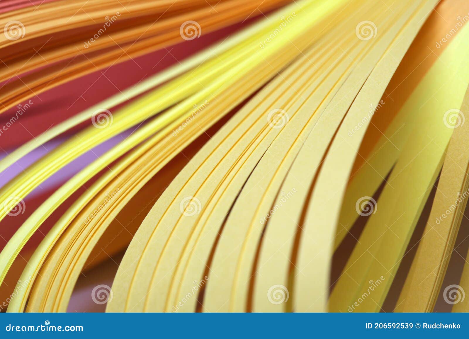 Abstract Yellow Color Wave Curl Strip Paper Background Stock Image ...