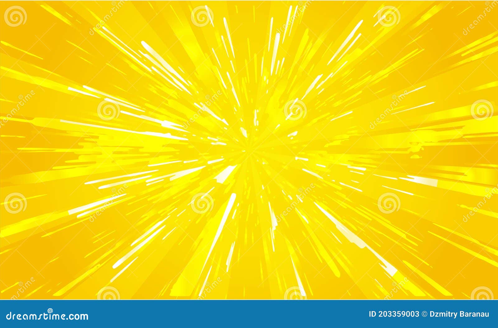 Abstract Yellow Comic Zoom Background. Acceleration Cartoon Super Speed ...