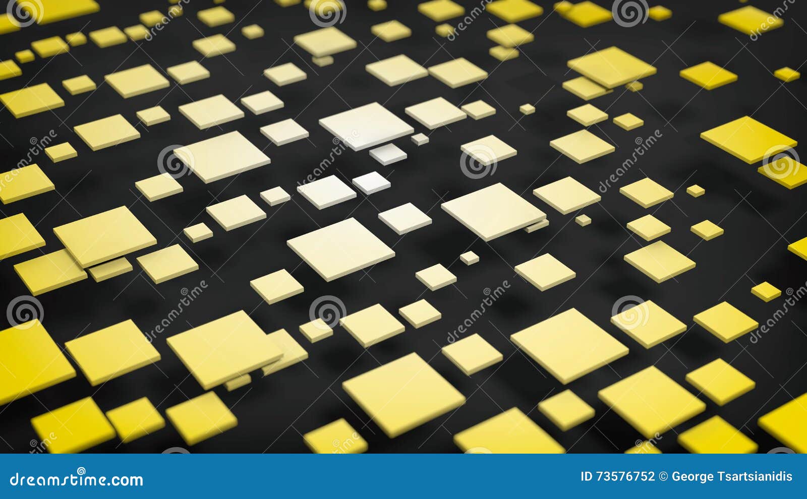 Abstract Yellow Cubes Over Black Background Stock Illustration ...