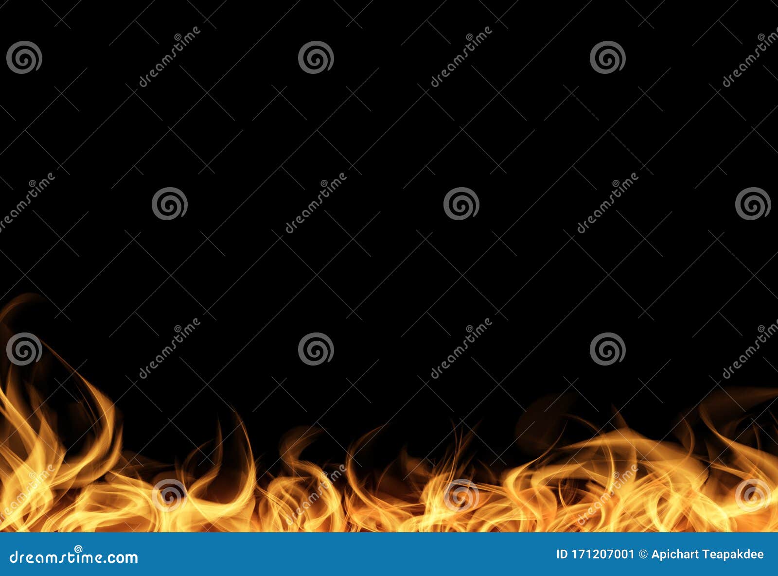 Abstract Yellow Flame on a Black Background Stock Image - Image of ...