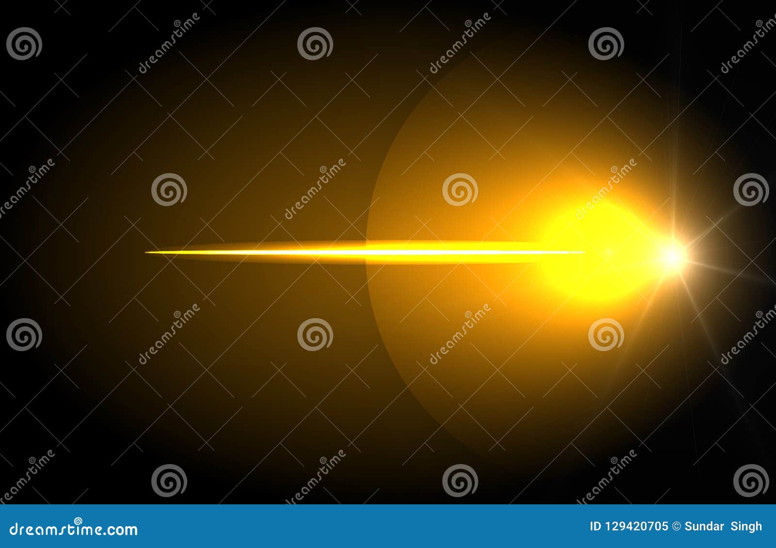 Abstract Yellow Flare Light Speed Lighting Effect Elements Design ...
