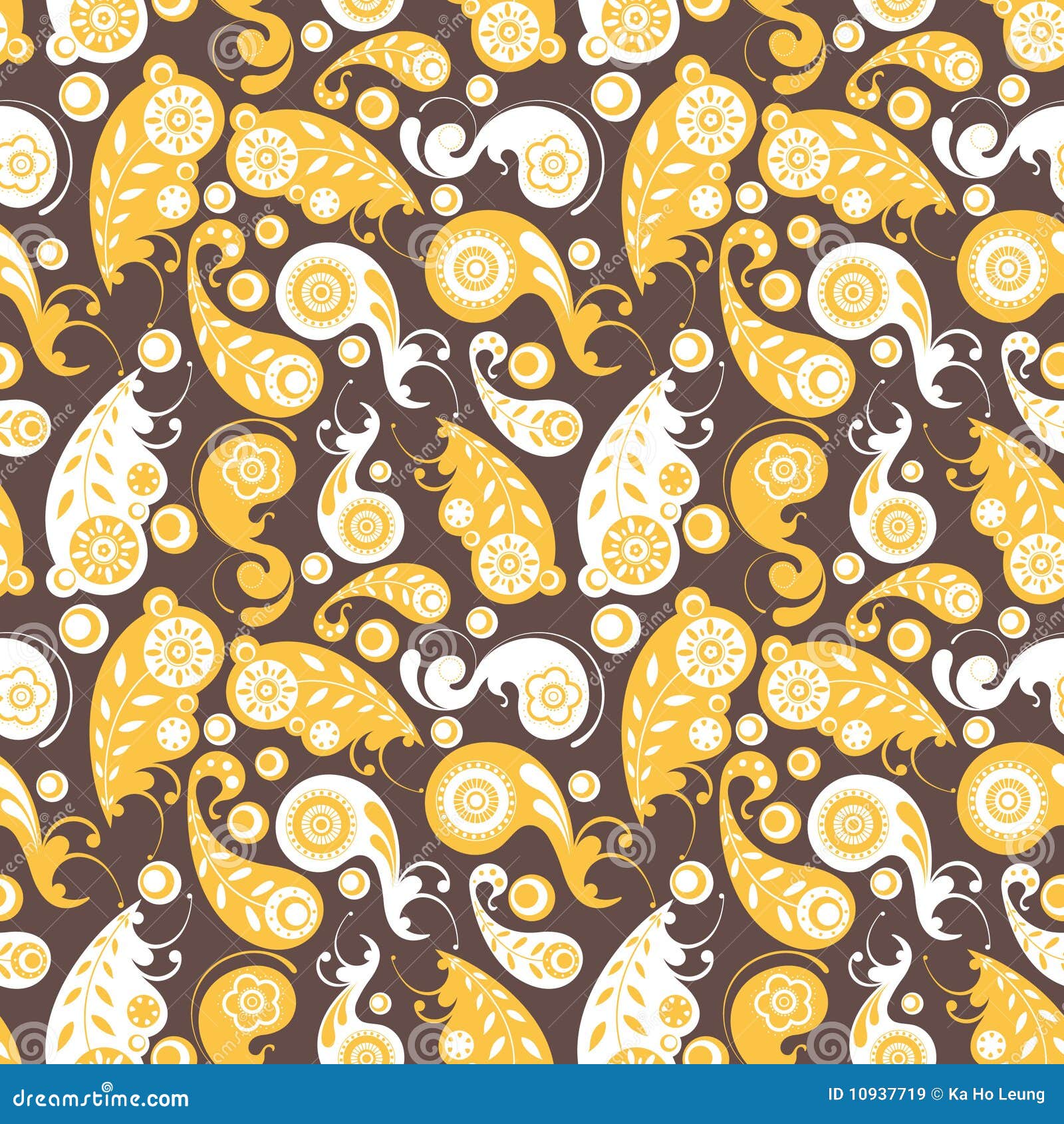 Abstract Yellow Floral Pattern Stock Vector - Illustration of design ...