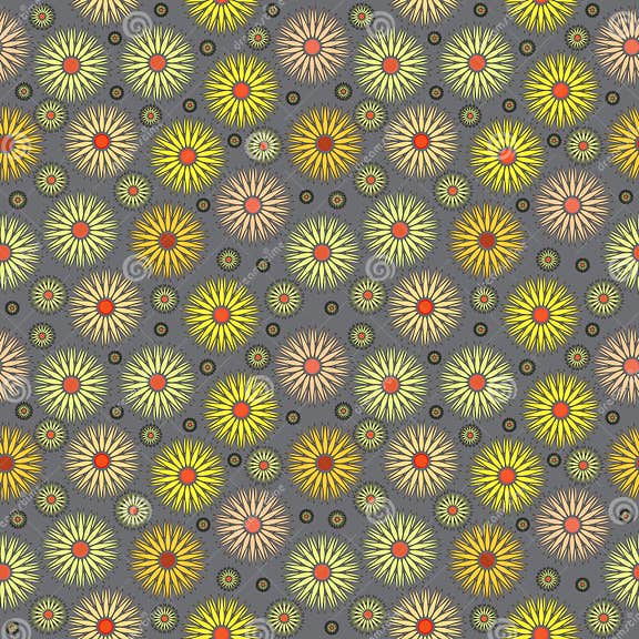 Abstract Yellow Flower Spikes Seamless Repeating Pattern Stock Vector ...