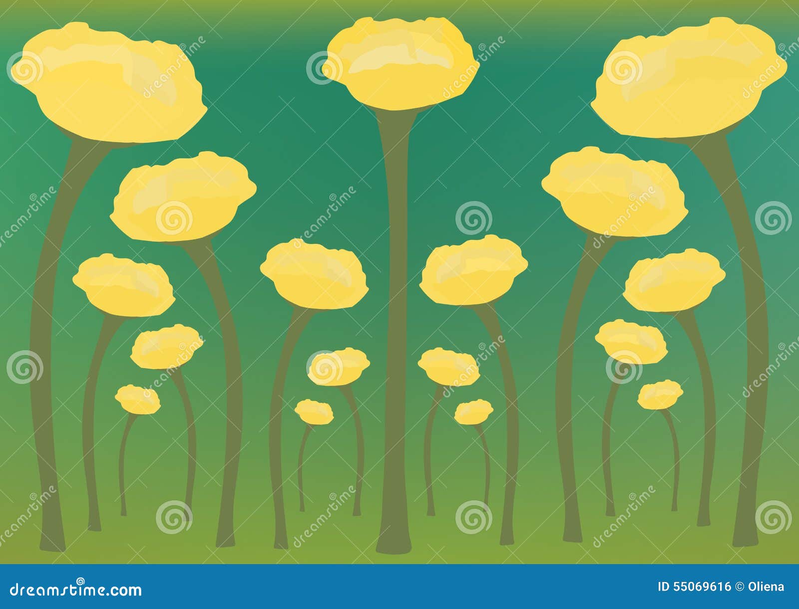 Abstract yellow flowers stock illustration. Illustration of shop - 55069616