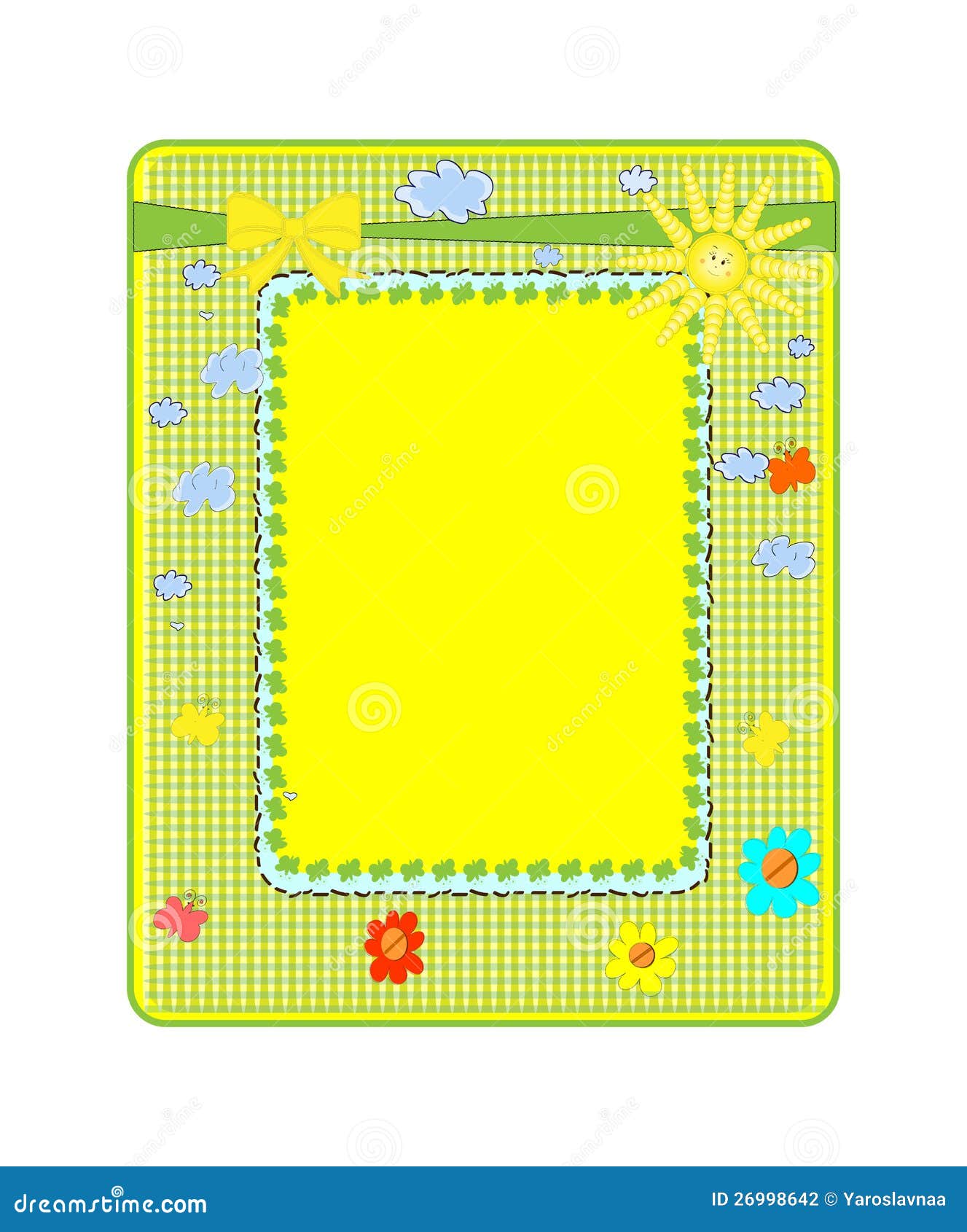 Abstract Yellow Frame with Sun Vector Stock Vector - Illustration of ...