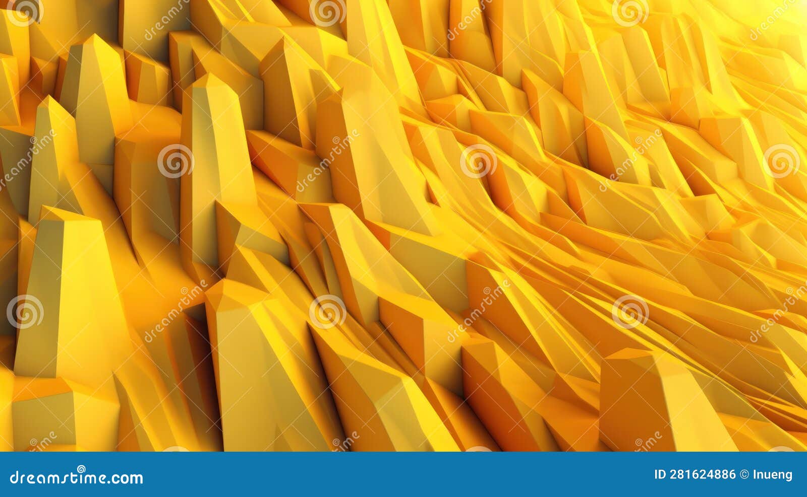 Abstract Yellow Geometric Low-poly Background. Generative AI Stock ...