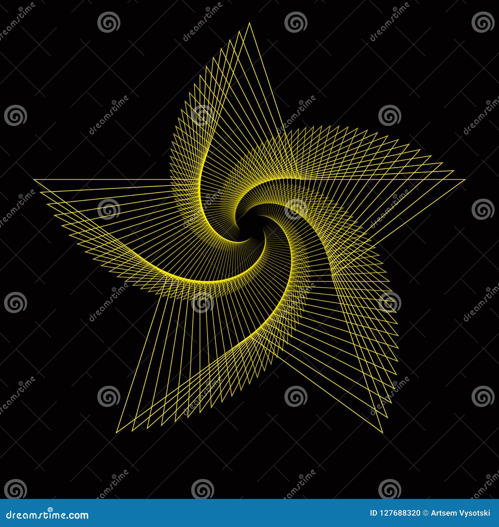 Abstract Yellow Geometric Spirograph Background. Star Spirograph ...