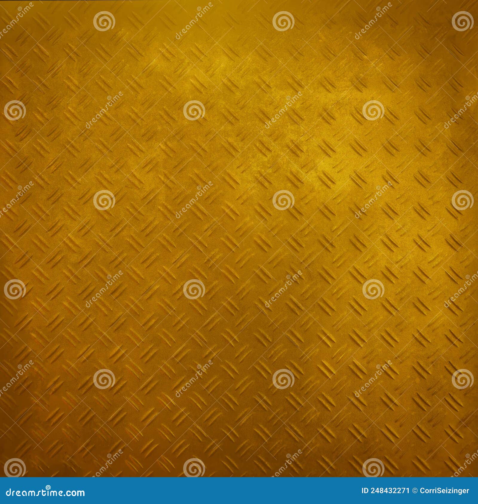 Abstract Yellow Golden Colored Checker Plate Texture Square Background ...