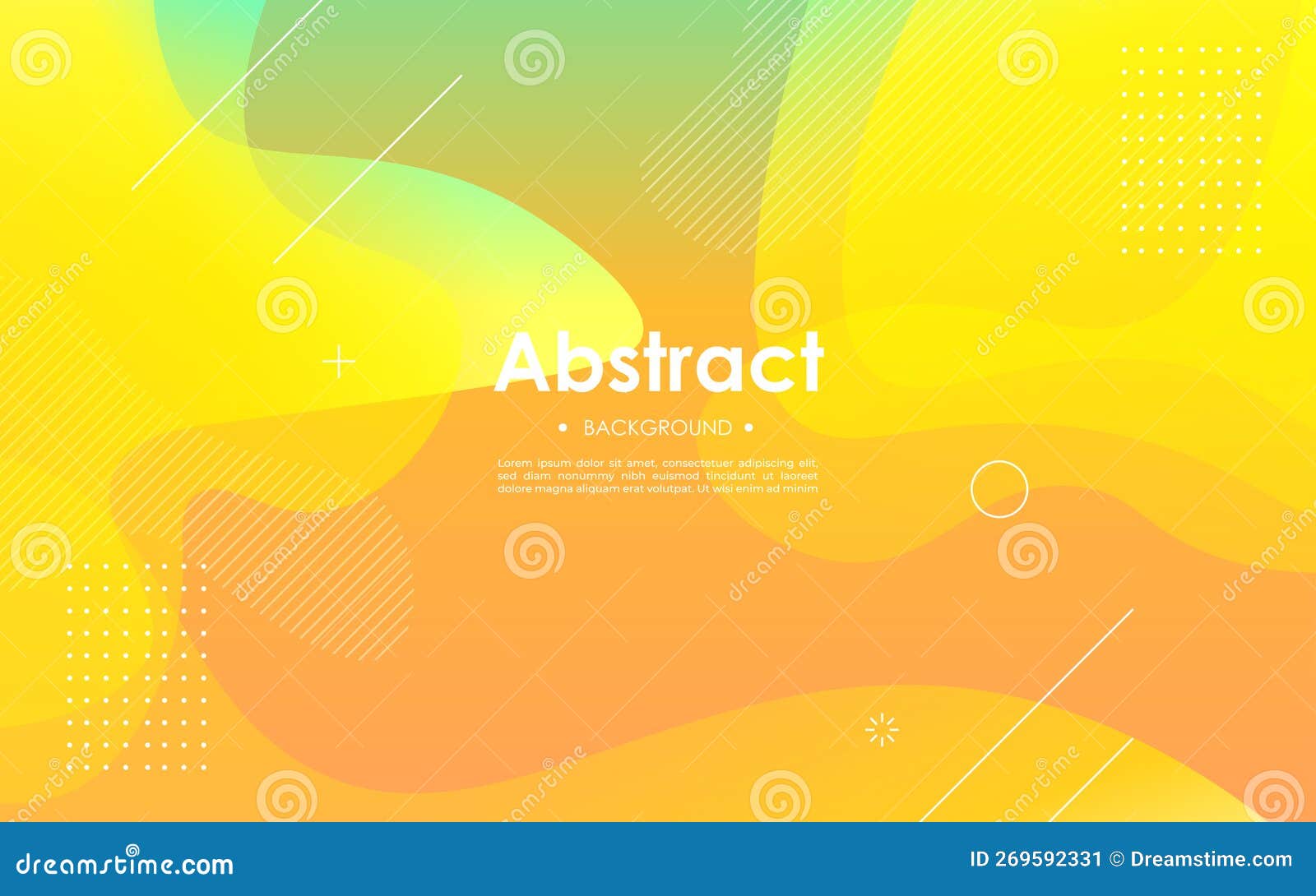 Abstract Yellow Gradient Wavy Light Liquid Color with Geometric Shape ...