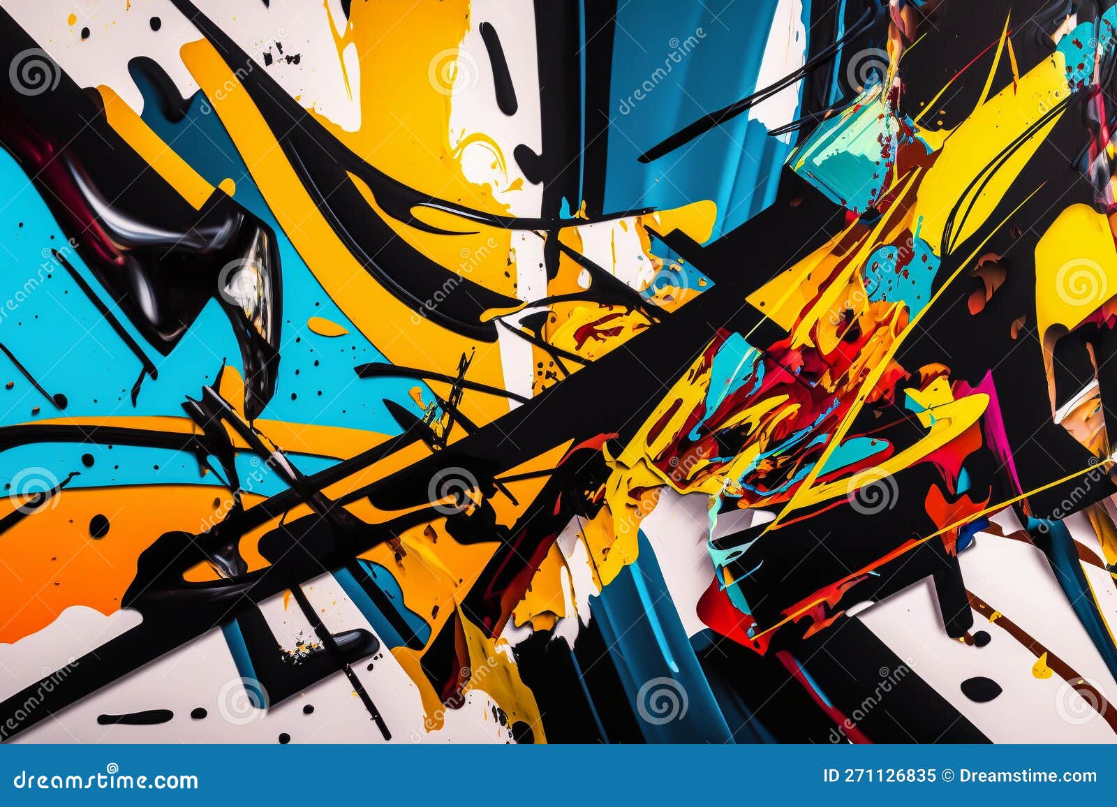 Yellow Graffiti Font Alphabet. Vector Letters Design. | CartoonDealer ...