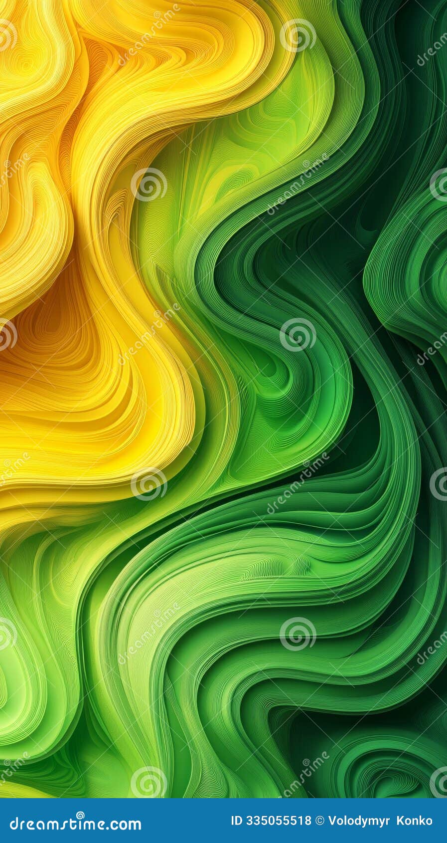 Abstract Yellow and Green Wavy Pattern Stock Photo - Image of pattern ...