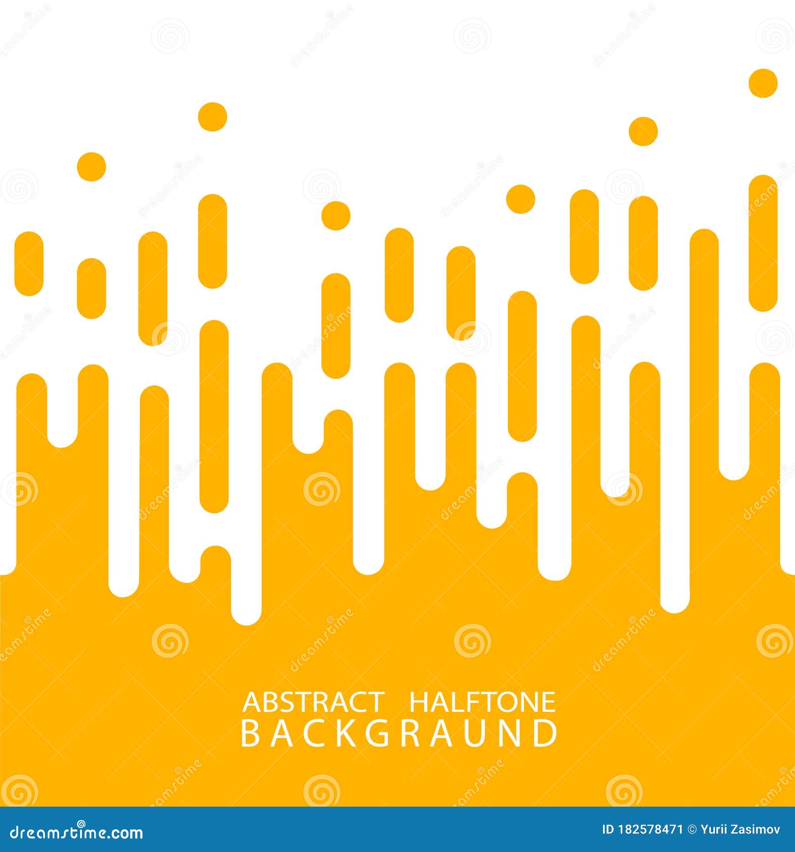 Abstract Yellow Halftone Rounded Lines Halftone Transition. Vector ...