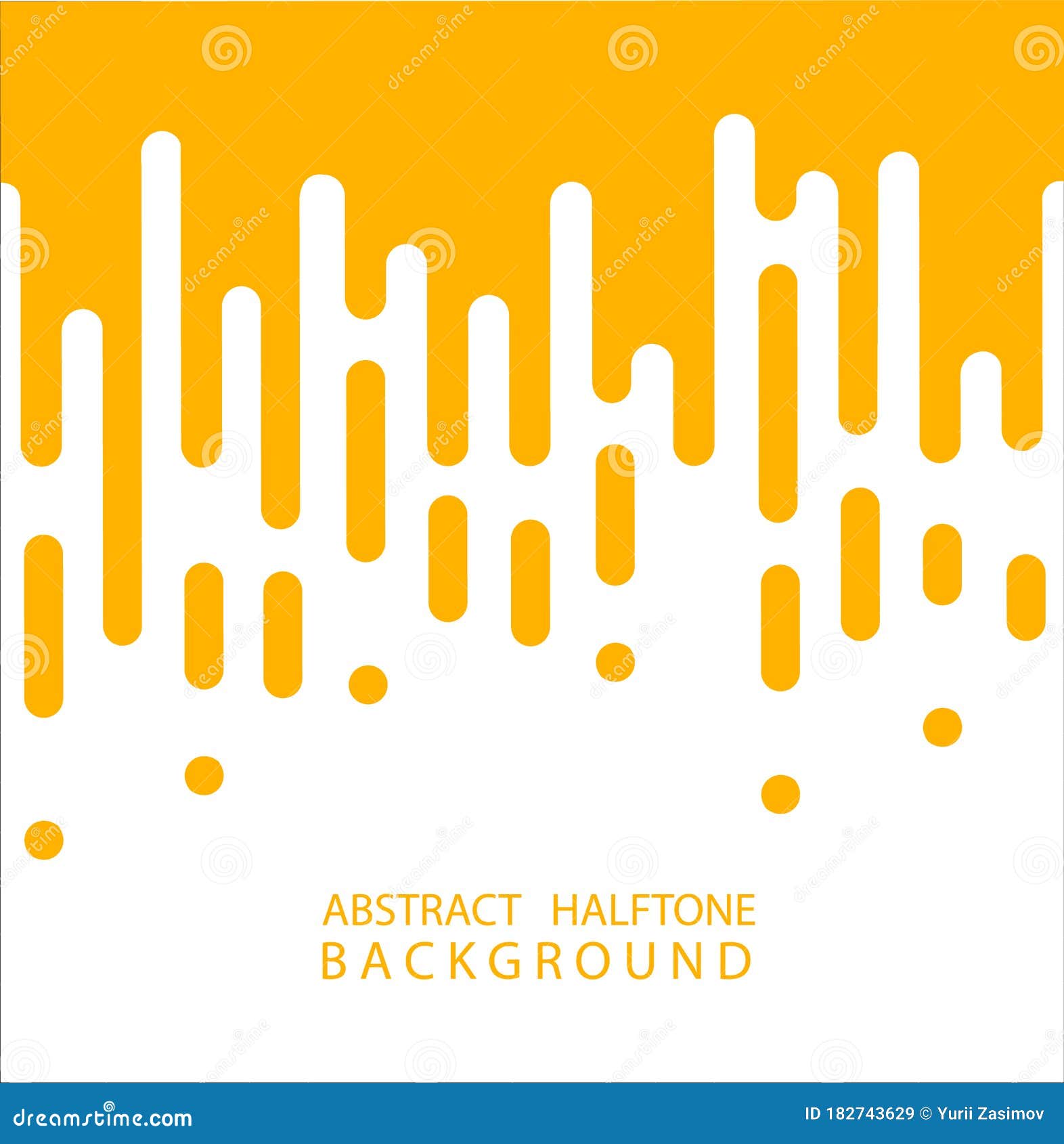 Abstract Yellow Halftone Rounded Lines Halftone Transition. Vector ...