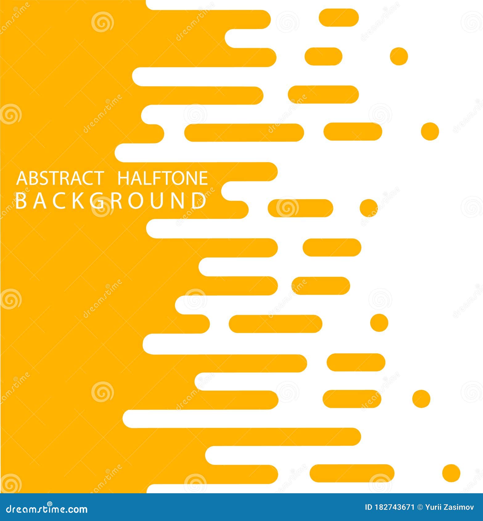 Abstract Yellow Halftone Rounded Lines Halftone Transition. Vector ...