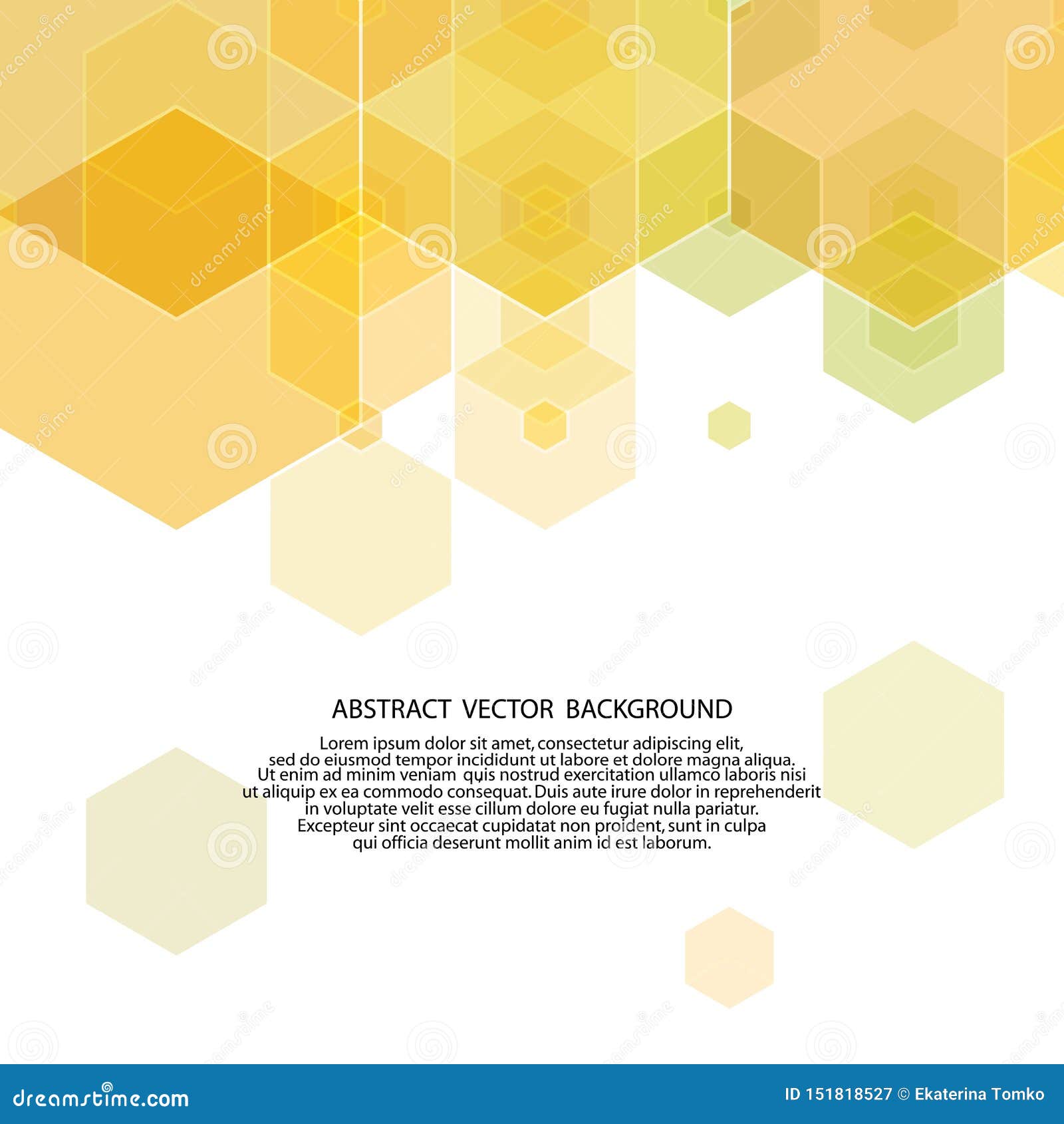 Abstract Yellow Hexagons. Vector Geometric Background. Eps 10 Stock ...