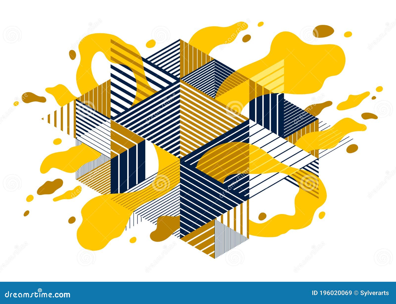 Abstract Yellow Lava Fluids Vector Illustration, Bubble Gradients ...