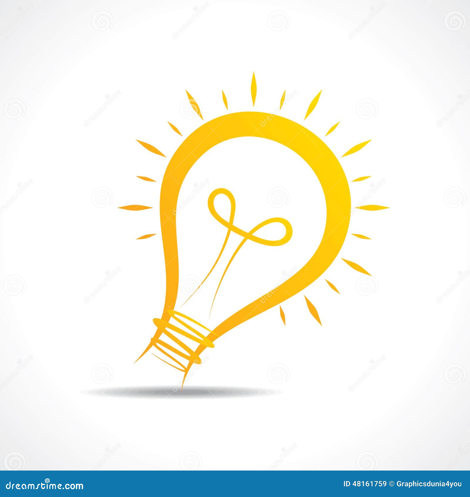 Abstract Yellow Light-bulb Icon Stock Vector - Illustration of light ...