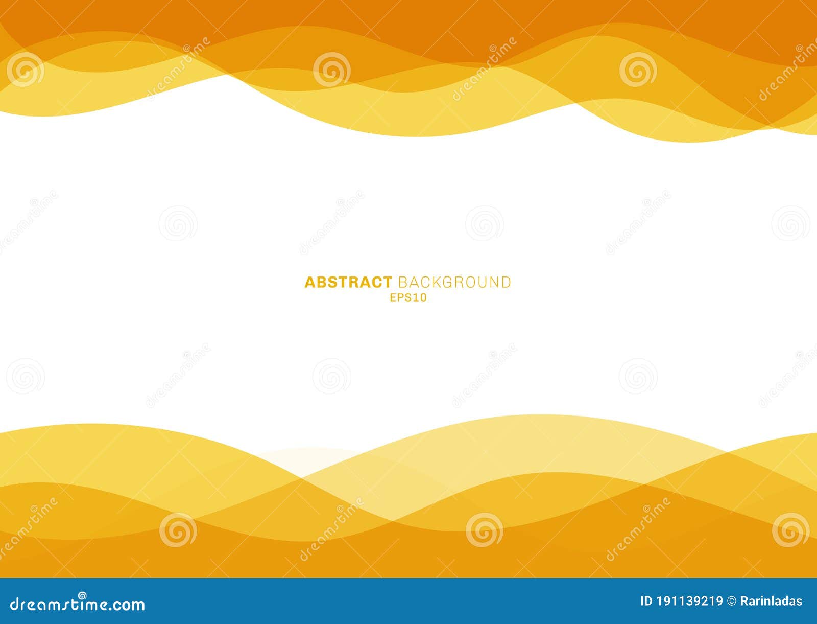 Abstract Yellow Line Curve Water Wave Overlapping Layer on White ...