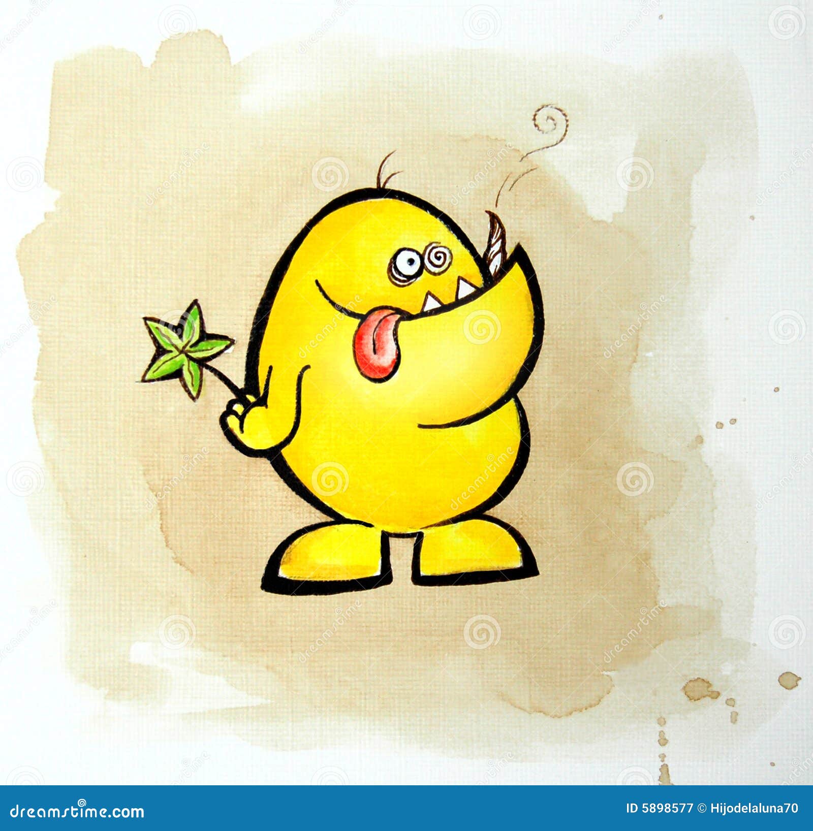 Abstract Yellow Little Monster Stock Illustration - Illustration of ...