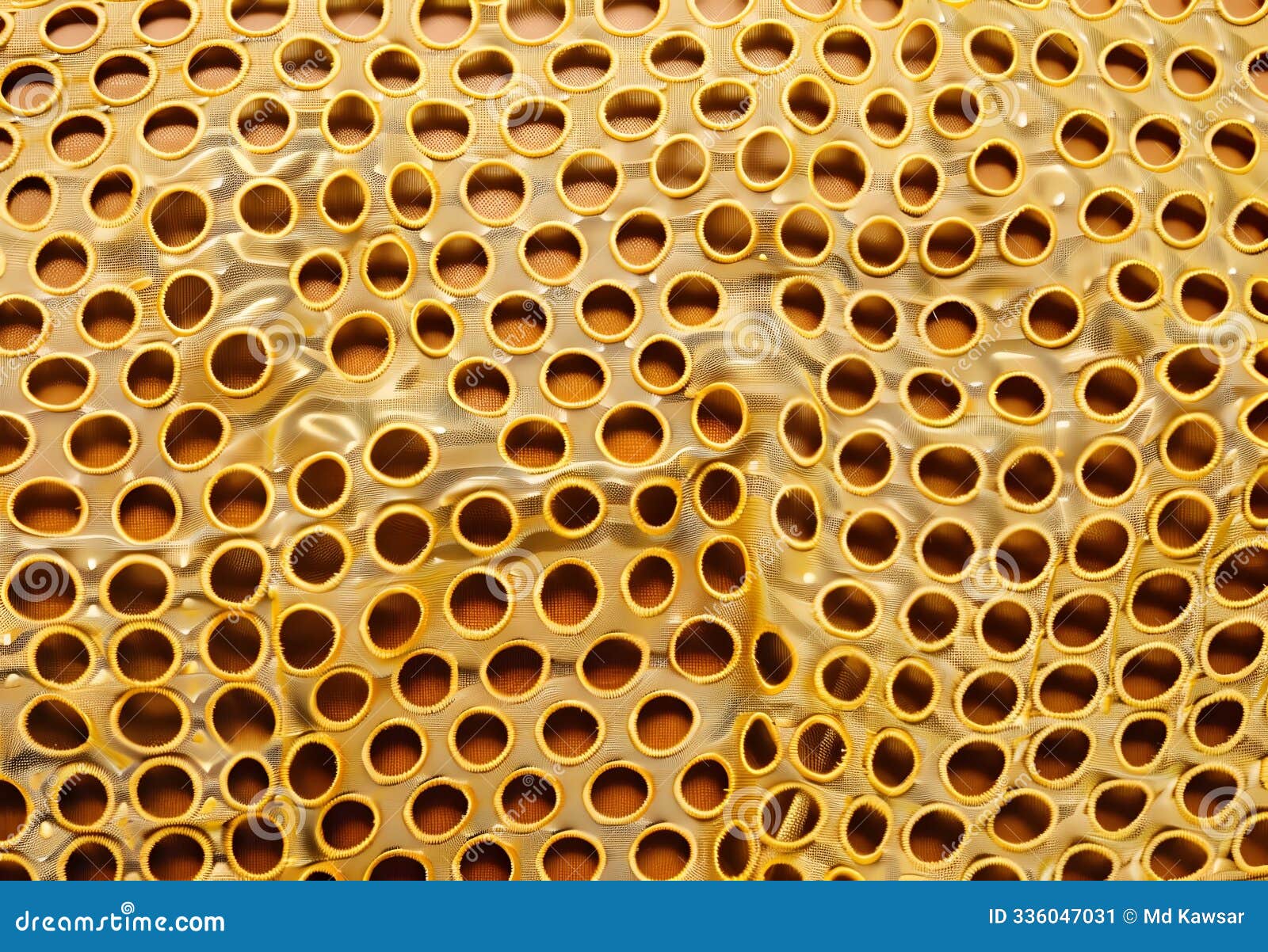 Abstract Yellow Mesh Fabric with Circular Holes Stock Illustration ...