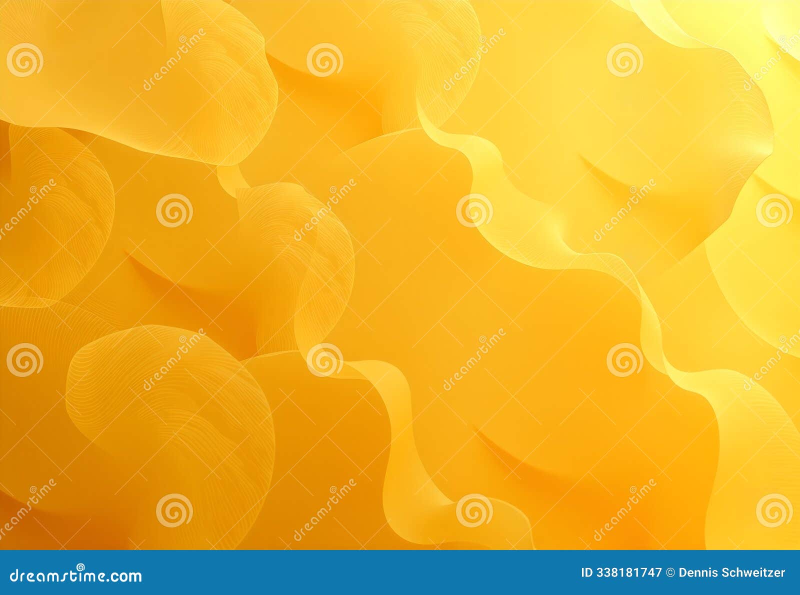 Abstract Yellow Monochrome Background with Curves and Twisted Shape in ...
