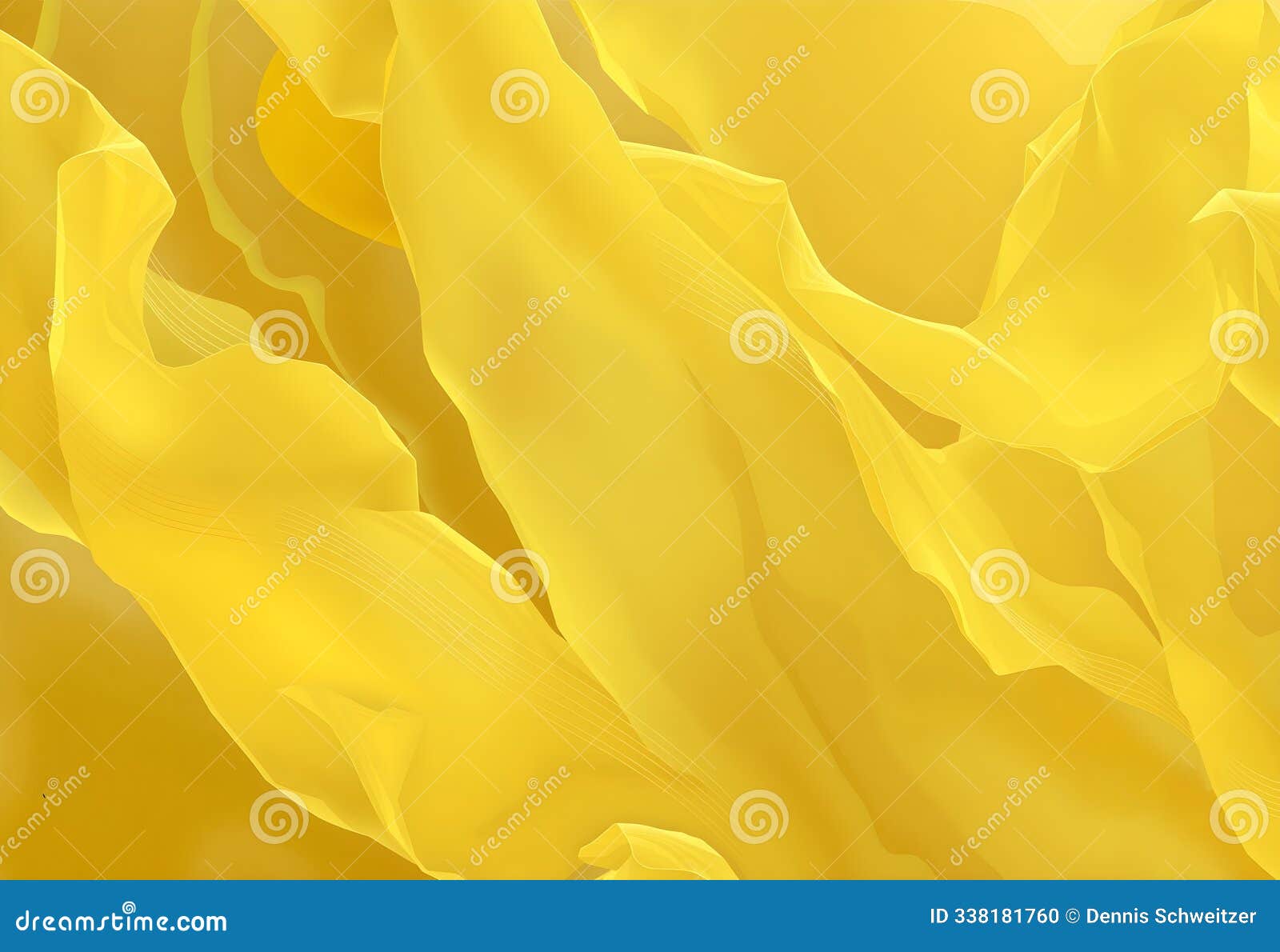 Abstract Yellow Monochrome Background with Curves and Twisted Shape in ...