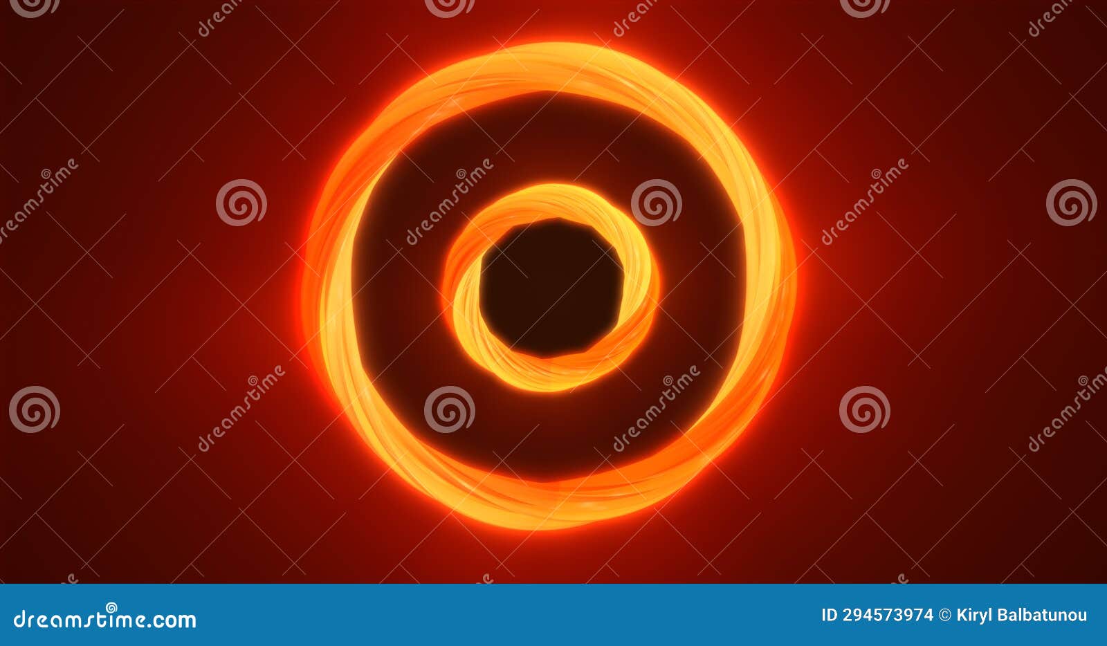 Abstract Yellow Orange Energy Magic Bright Glowing Spinning Ring of ...
