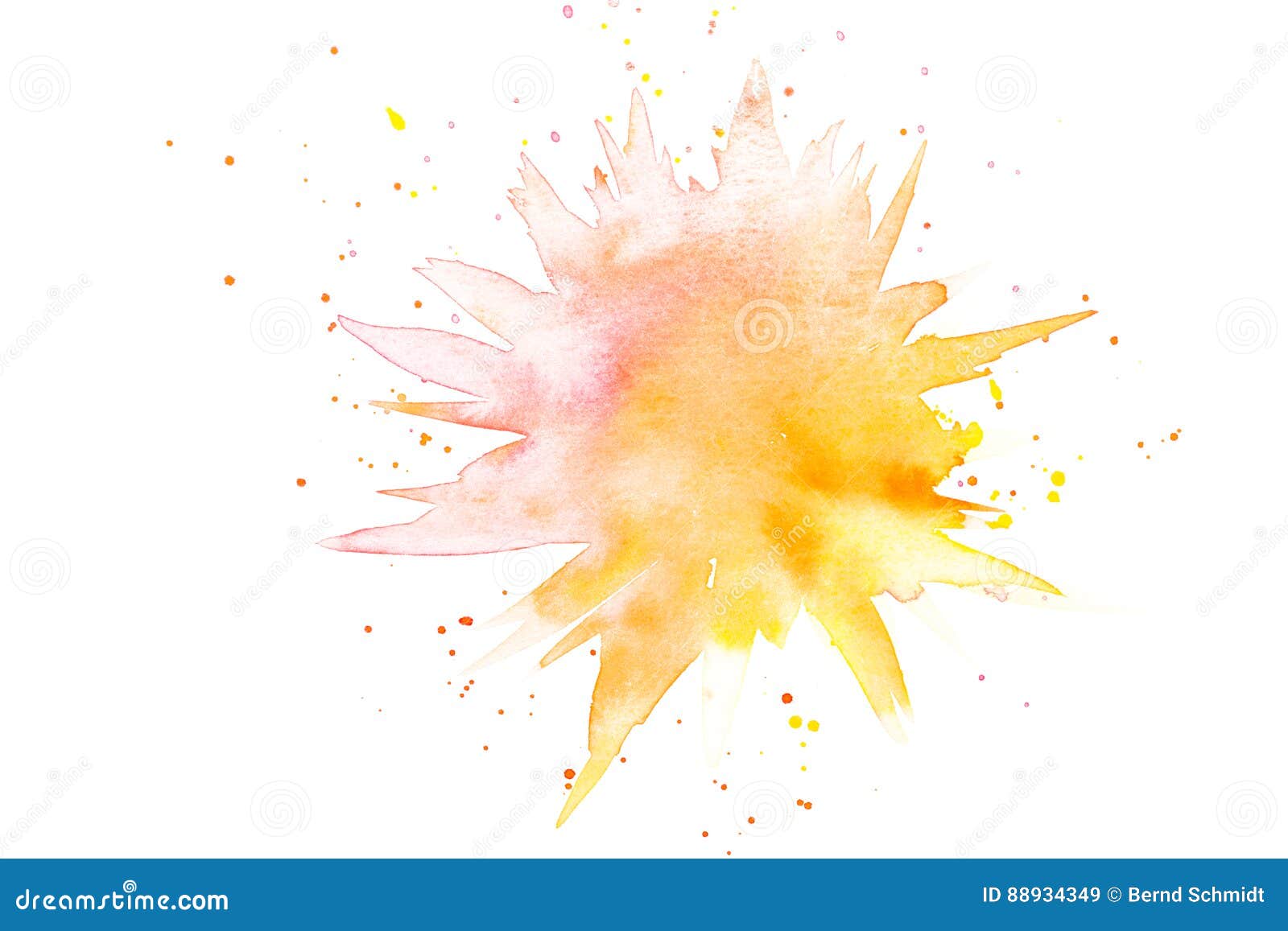 Abstract Yellow Pink Watercolor Splash Stock Illustration ...