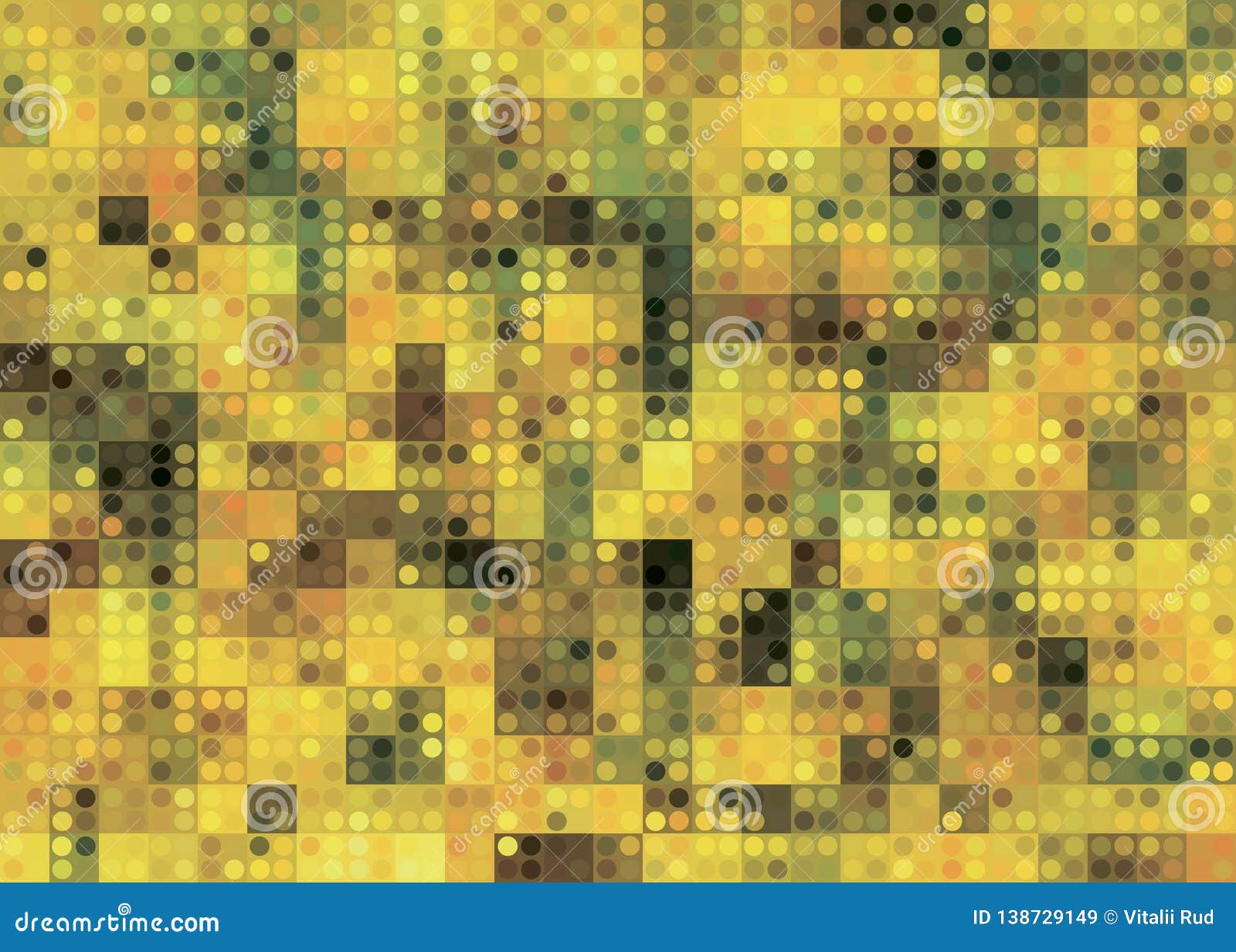Yellow Abstract Pixel Background Stock Illustration - Illustration of ...