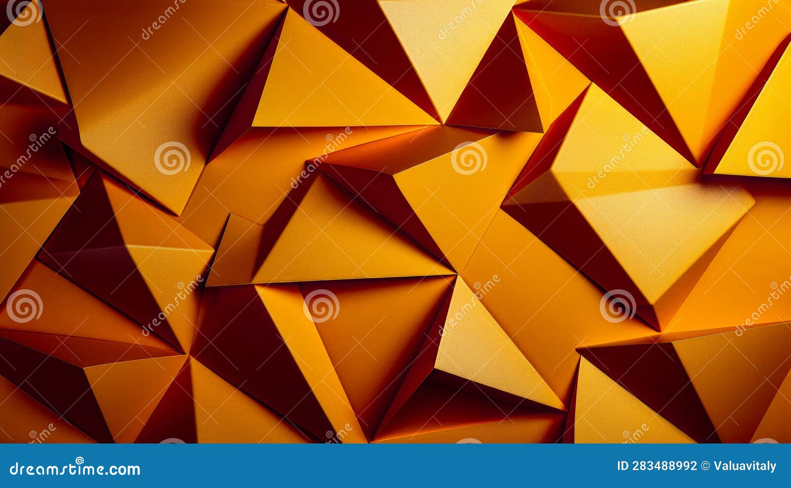 Abstract Yellow Polygonal Background Texture. Low Poly Bright Yellow ...