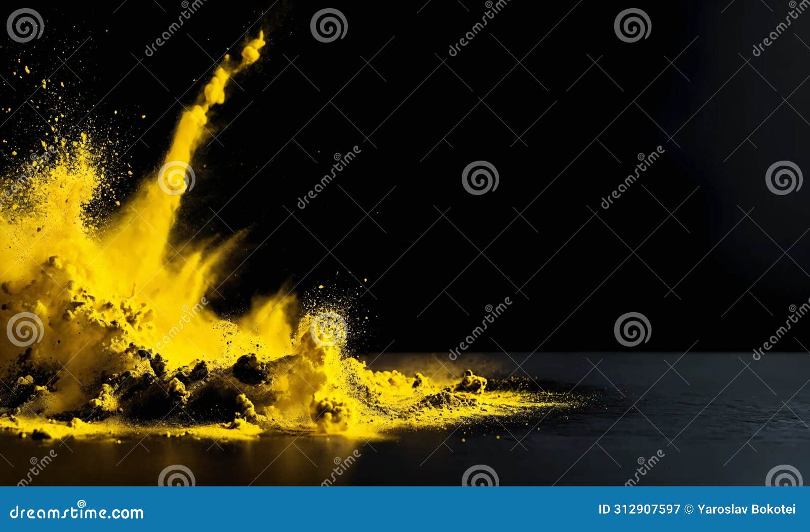 Abstract Yellow Powder Splash Design Stock Illustration - Illustration ...