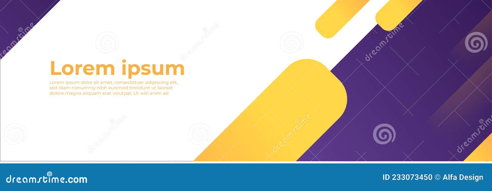 Abstract Yellow Purple Banner Design Web Template Set. Horizontal ...