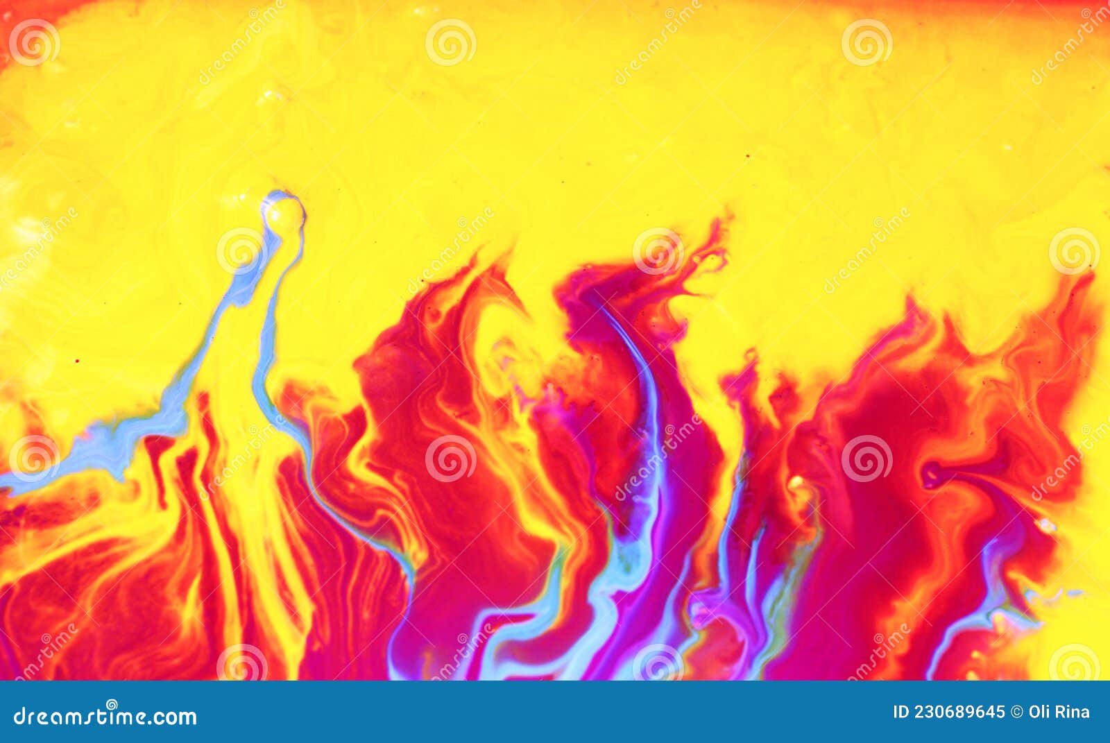 Abstract Yellow-red Marble Background. the Lines and Waves of Acrylic ...
