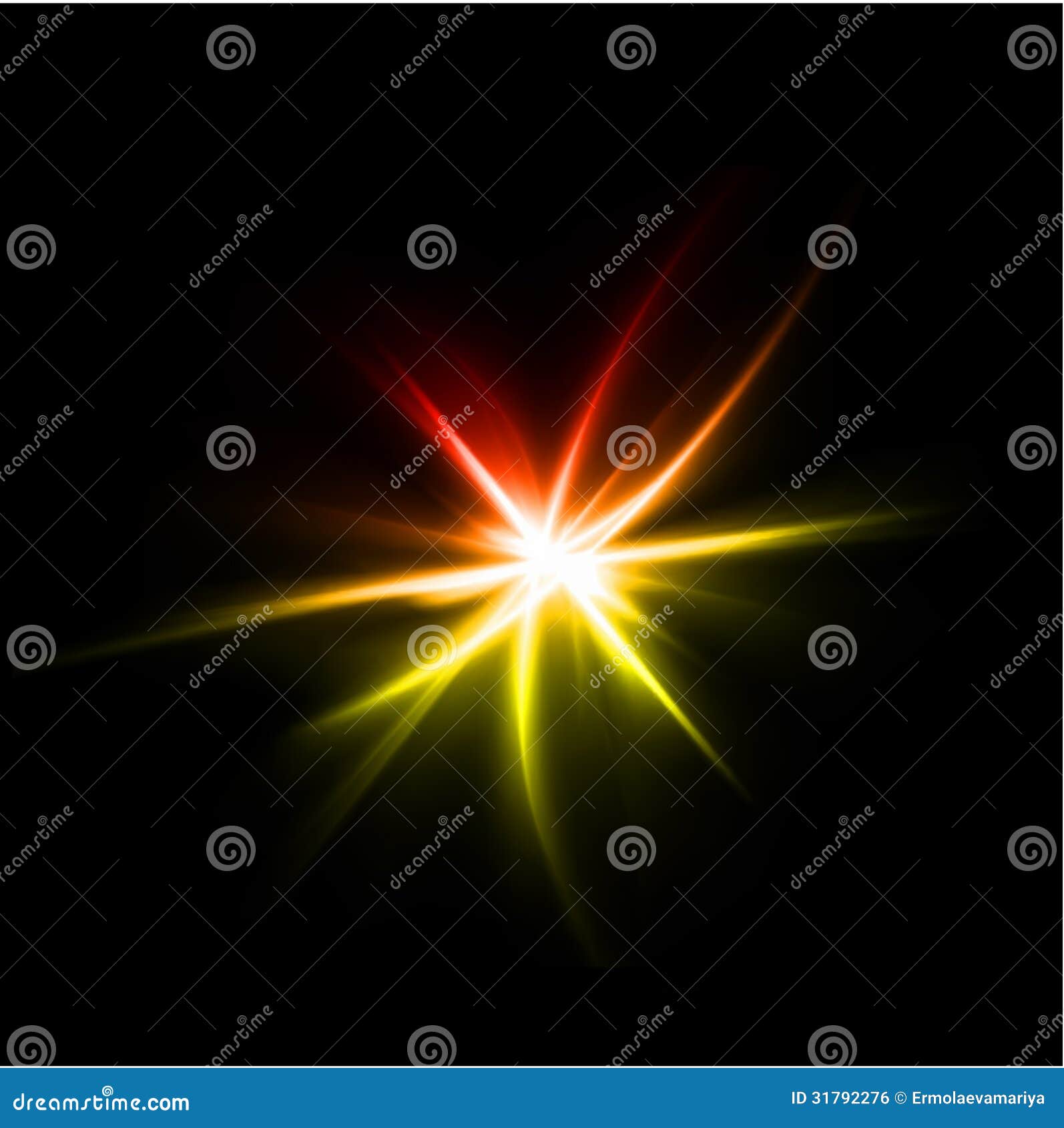 Abstract Yellow and Red Rays Lights. Vector Stock Vector - Illustration ...