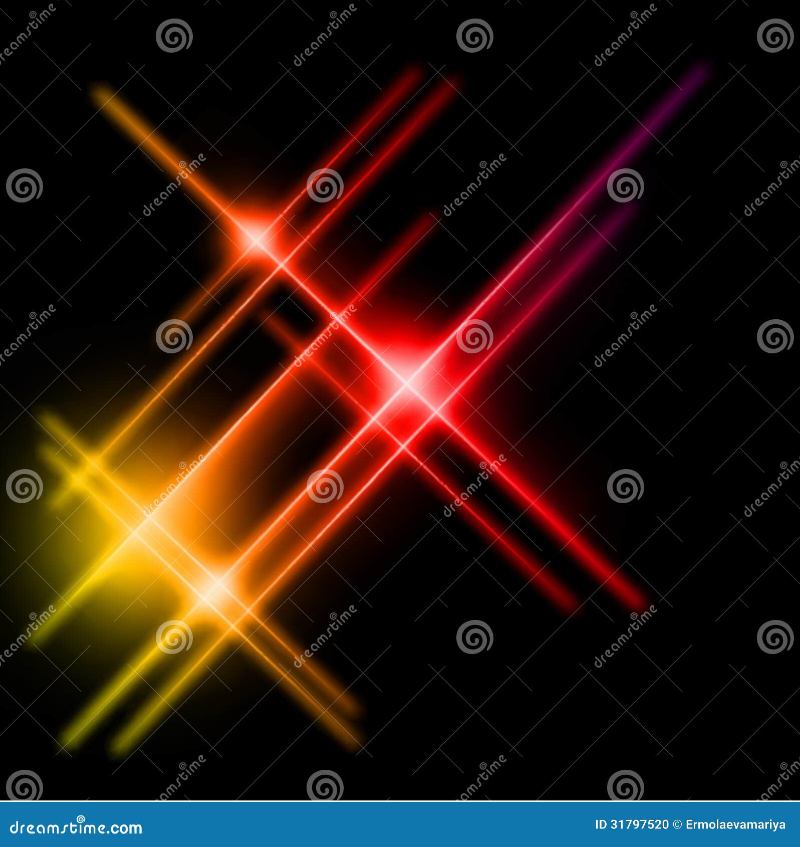 Abstract Yellow and Red Rays Lights. Vector Stock Vector - Illustration ...