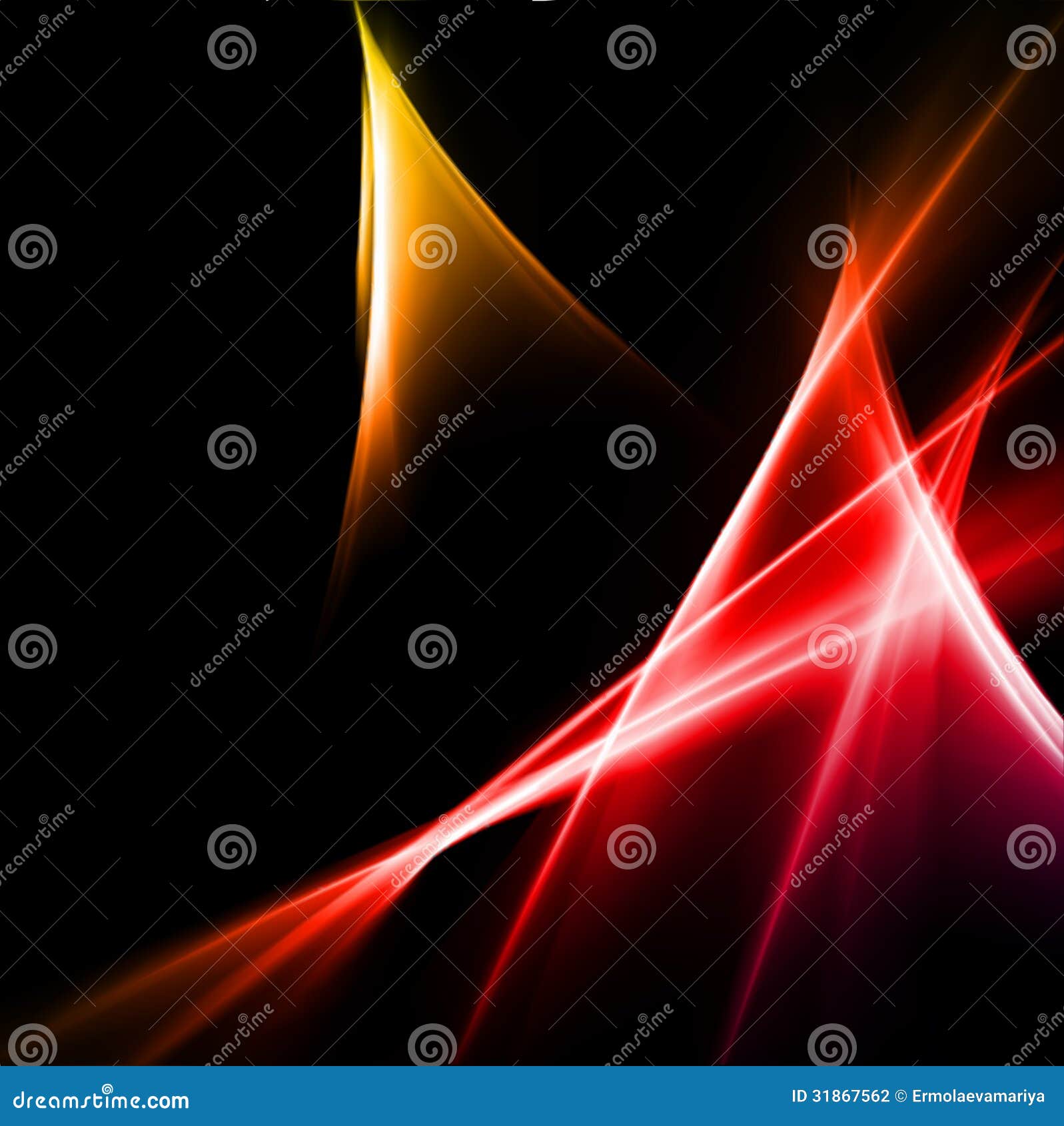 Abstract Yellow and Red Rays Lights. Vector Stock Vector - Illustration ...