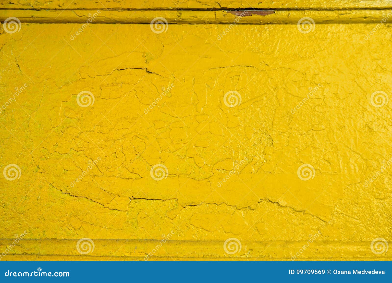 Abstract Yellow Solid Background with Cracks in the Paint. Texture ...