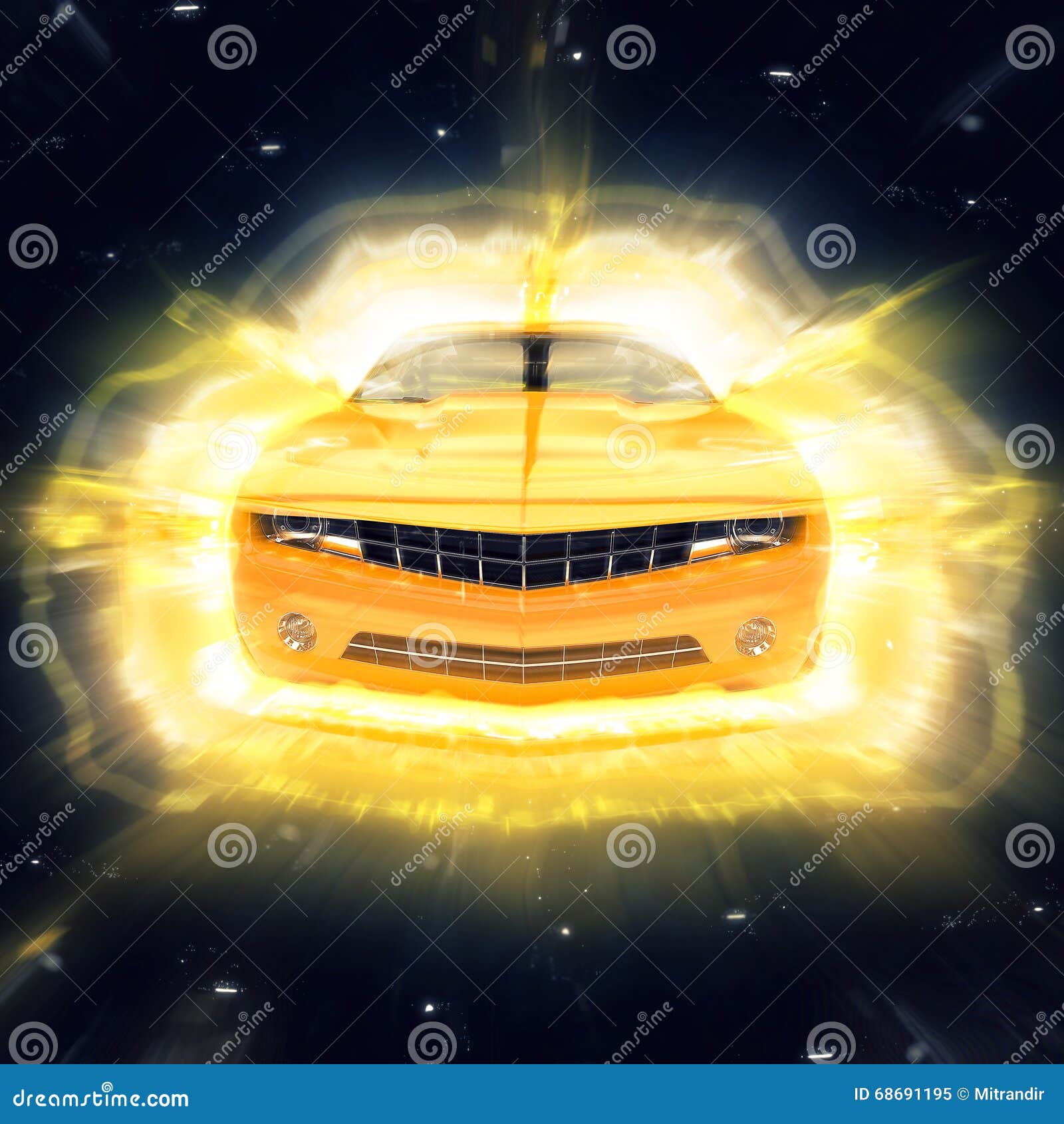 Abstract Yellow Supercar Sunburst Stock Illustration - Illustration of ...