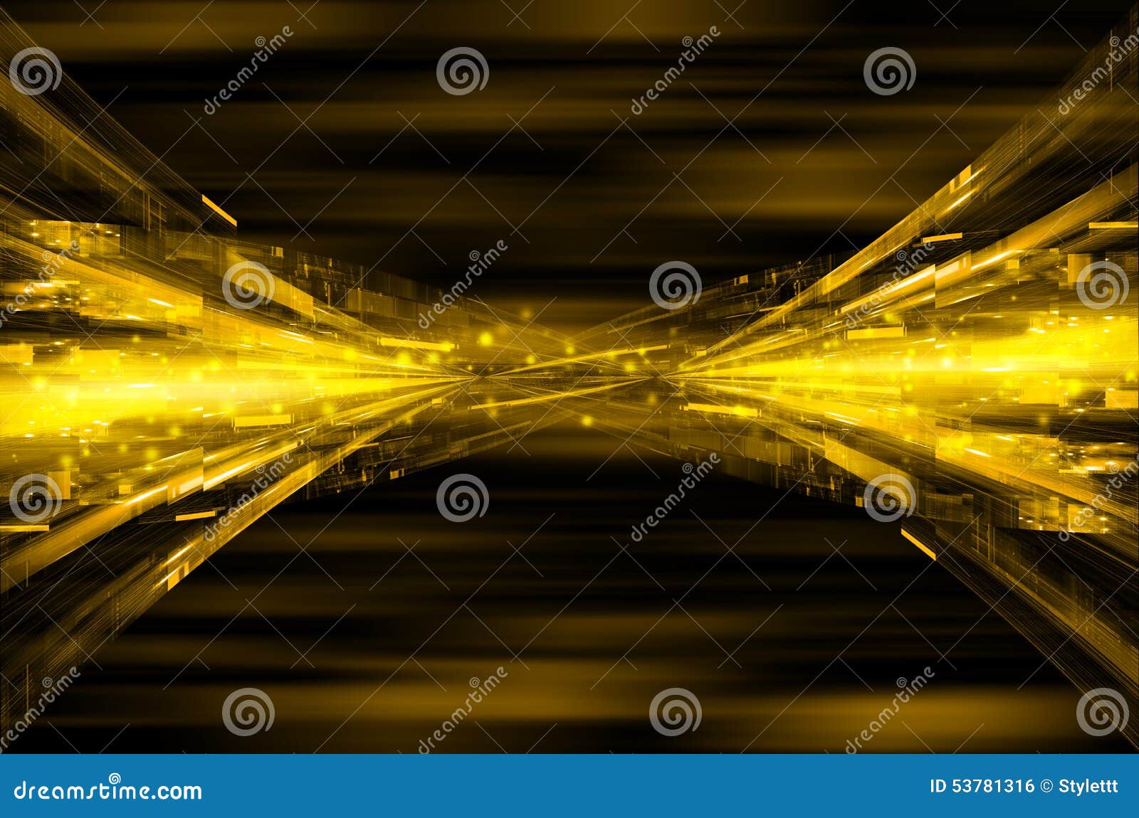 Abstract Yellow Tech Background. Stock Illustration - Illustration of ...