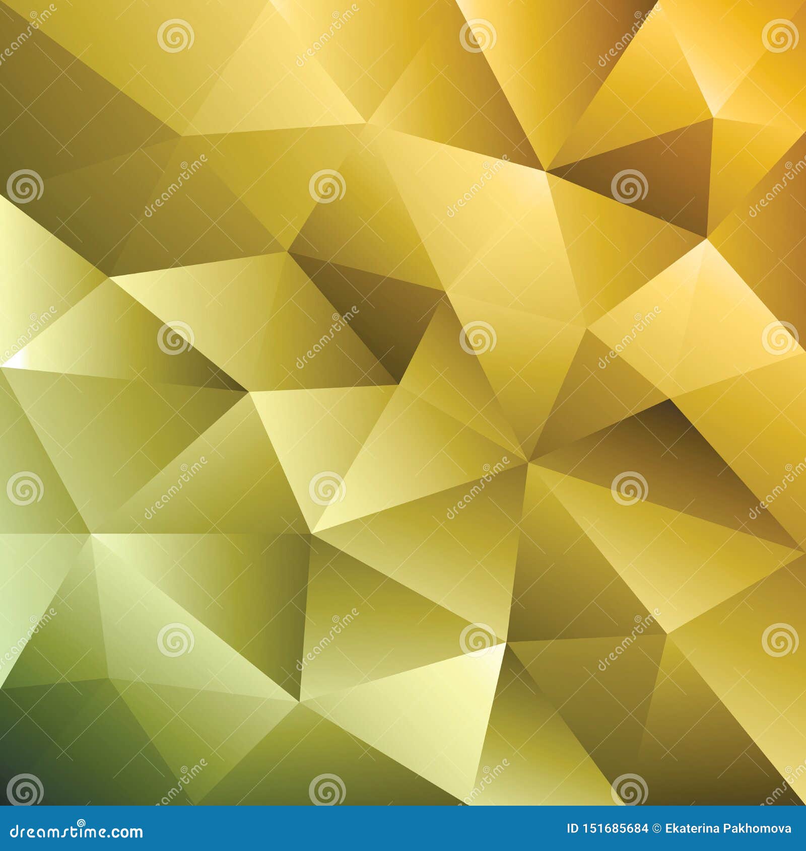 Abstract Yellow Triangle Geometrical Background. Gold Triangular ...